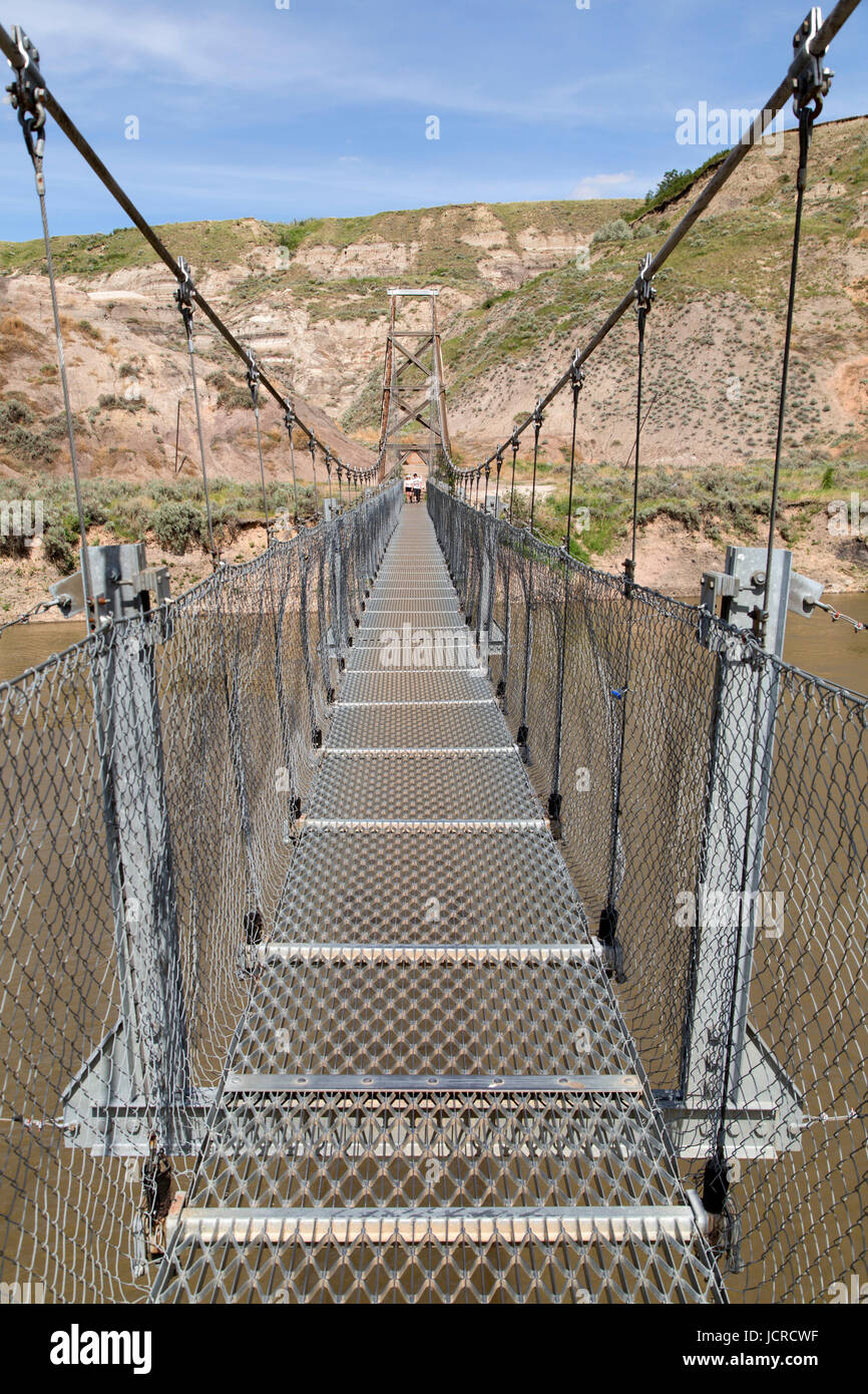 Star Mine Suspension Bridge Badlands of Alberta in Canada. The bridge ...