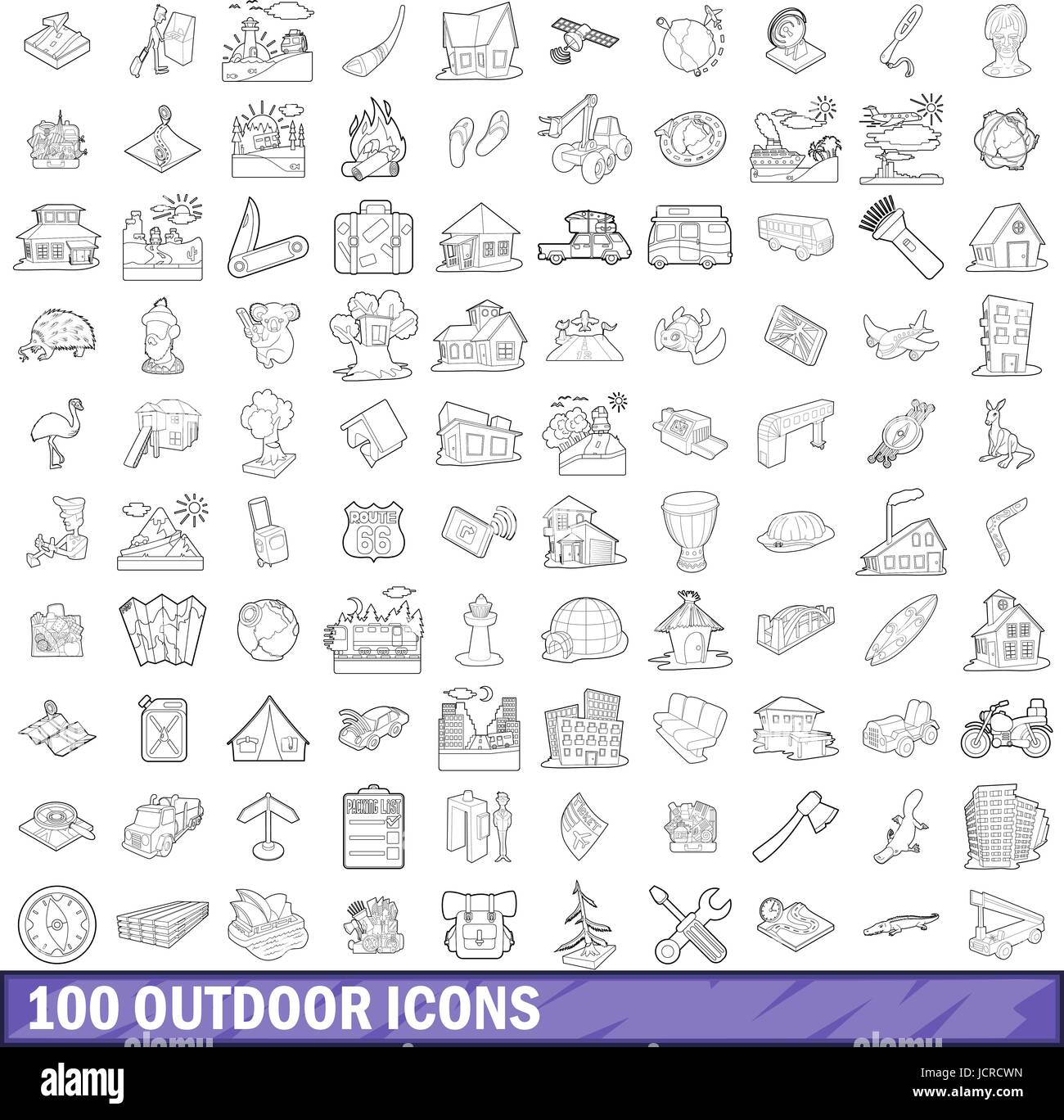 Outdoor leisure outline icons Stock Vector Images - Alamy