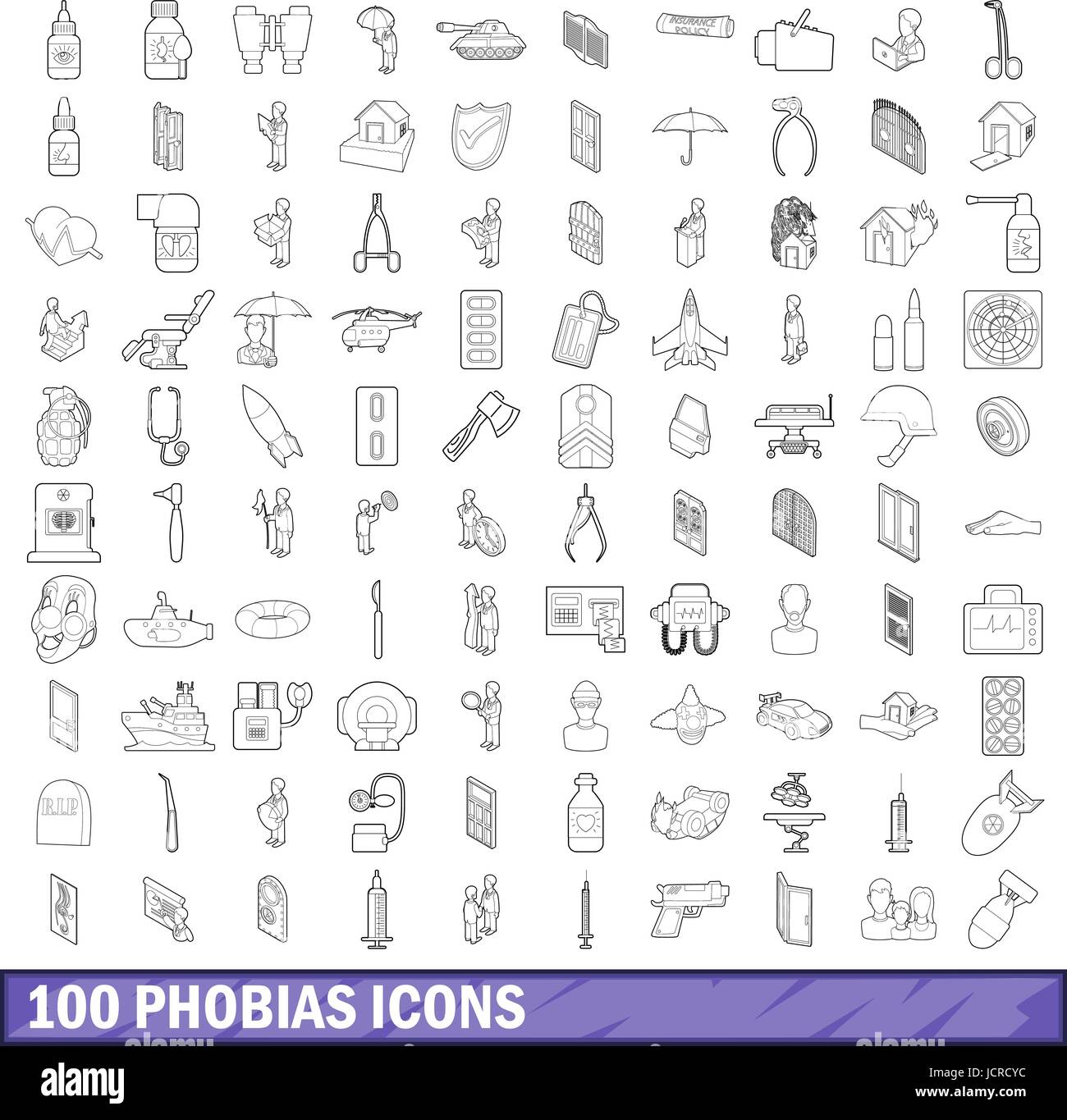 Phobias Vector Set High Resolution Stock Photography and Images - Alamy