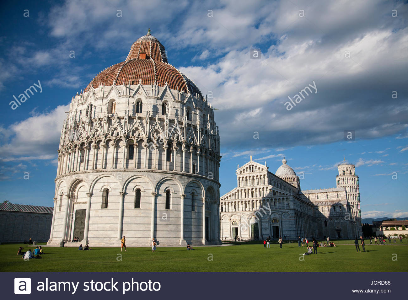 Baptistery Cathedral Pisa Leaning Tower Stock Photos & Baptistery ...