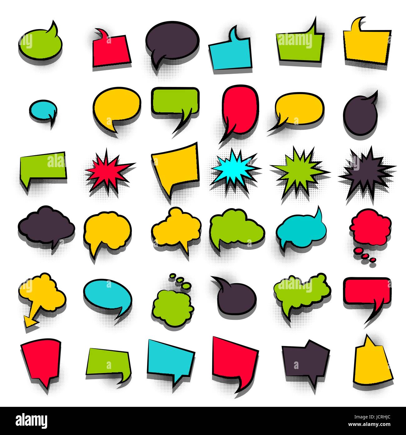 Comic set text empty cartoon colored cloud Stock Vector Image & Art - Alamy