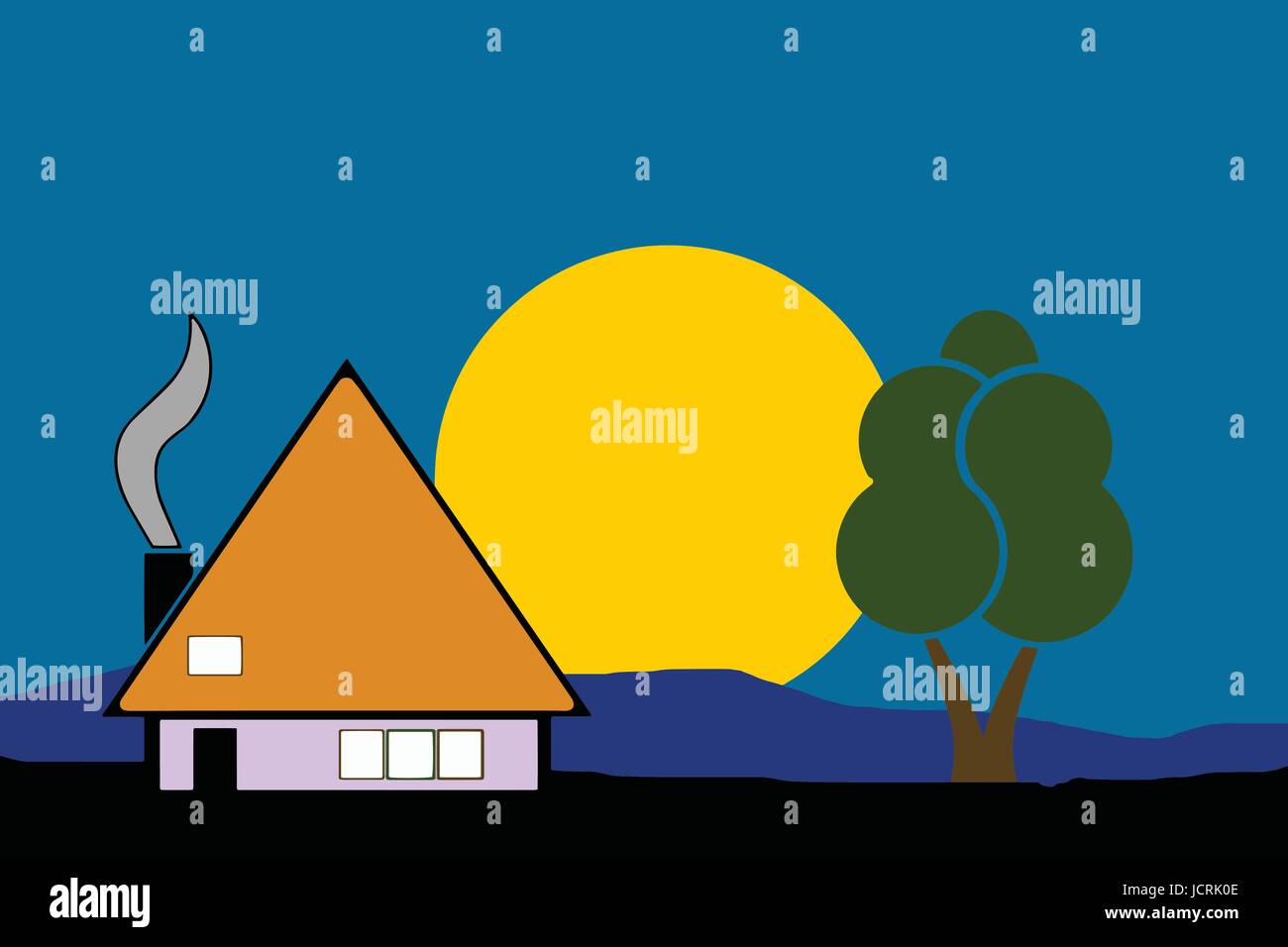 night house vector in the nature Stock Vector Image & Art - Alamy
