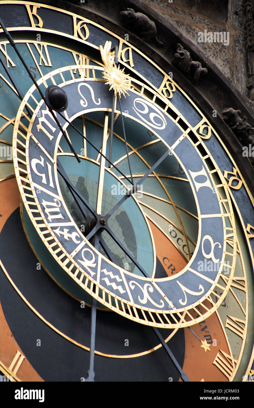 Famous Prague Town Hall tower with astronomical clock, Czech Republic ...