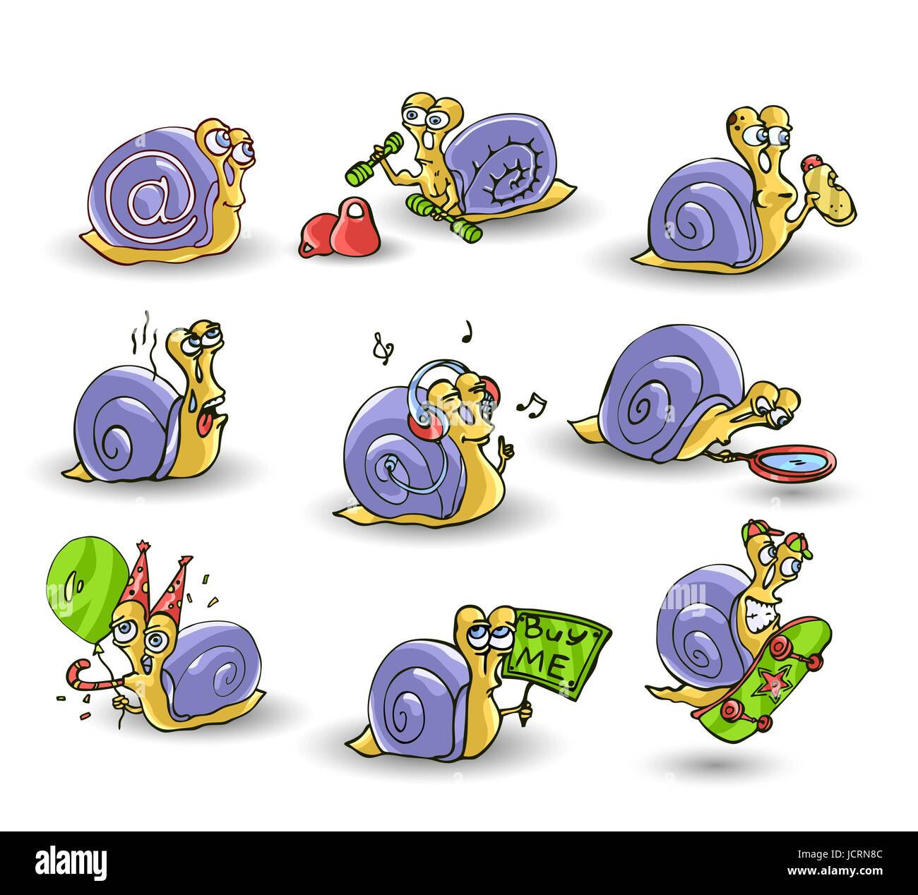 Mr. Snail on white background . vector Stock Vector Image & Art - Alamy