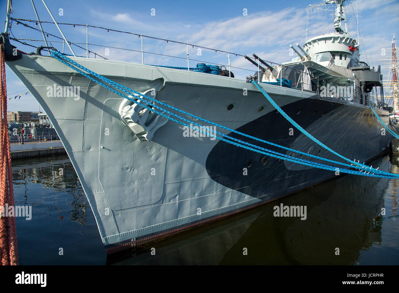 Museum ship ORP Blyskawica is a Grom class destroyer which served in ...