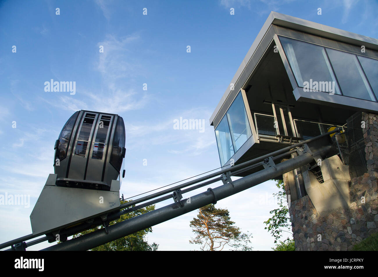 Cable car connecting Plac Grunwaldzki and the peak of Kamienna Gora in ...