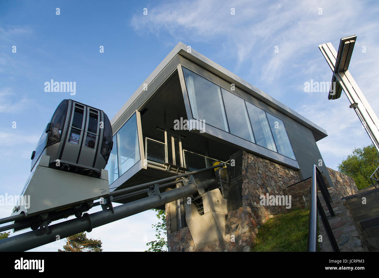 Cable car connecting Plac Grunwaldzki and the peak of Kamienna Gora in ...