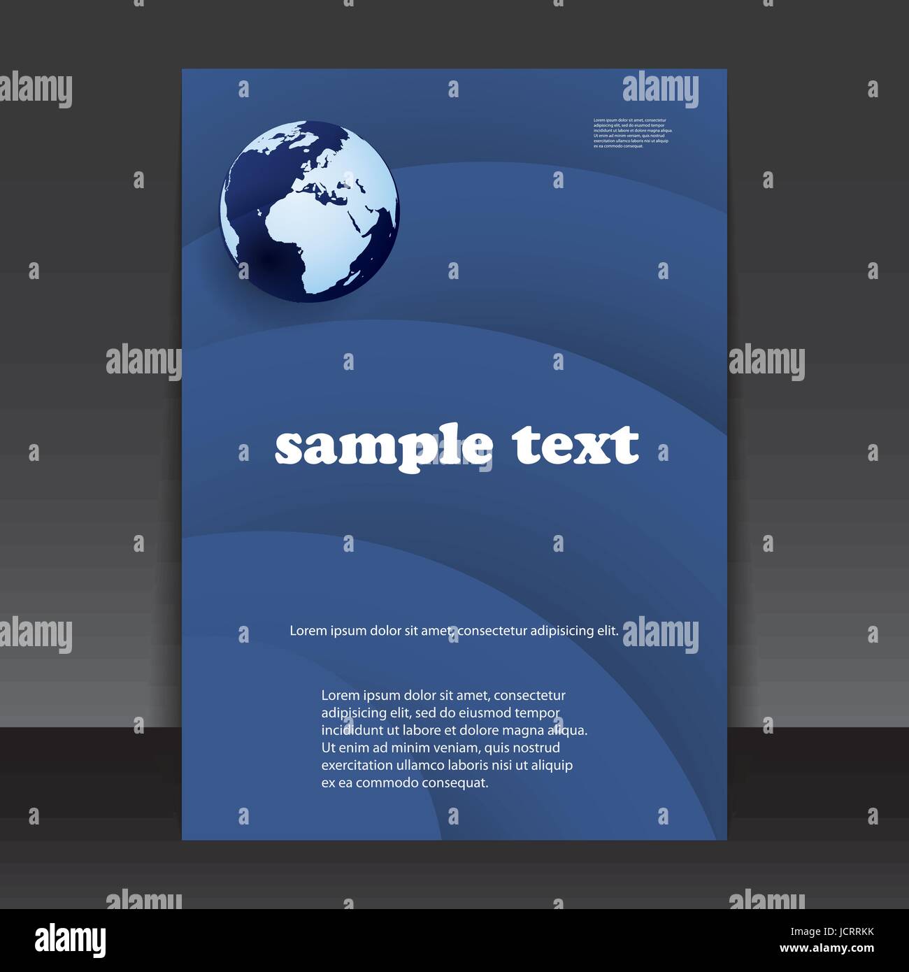 Blue Flyer or Cover Design with Earth Globe in Editable Vector Format ...