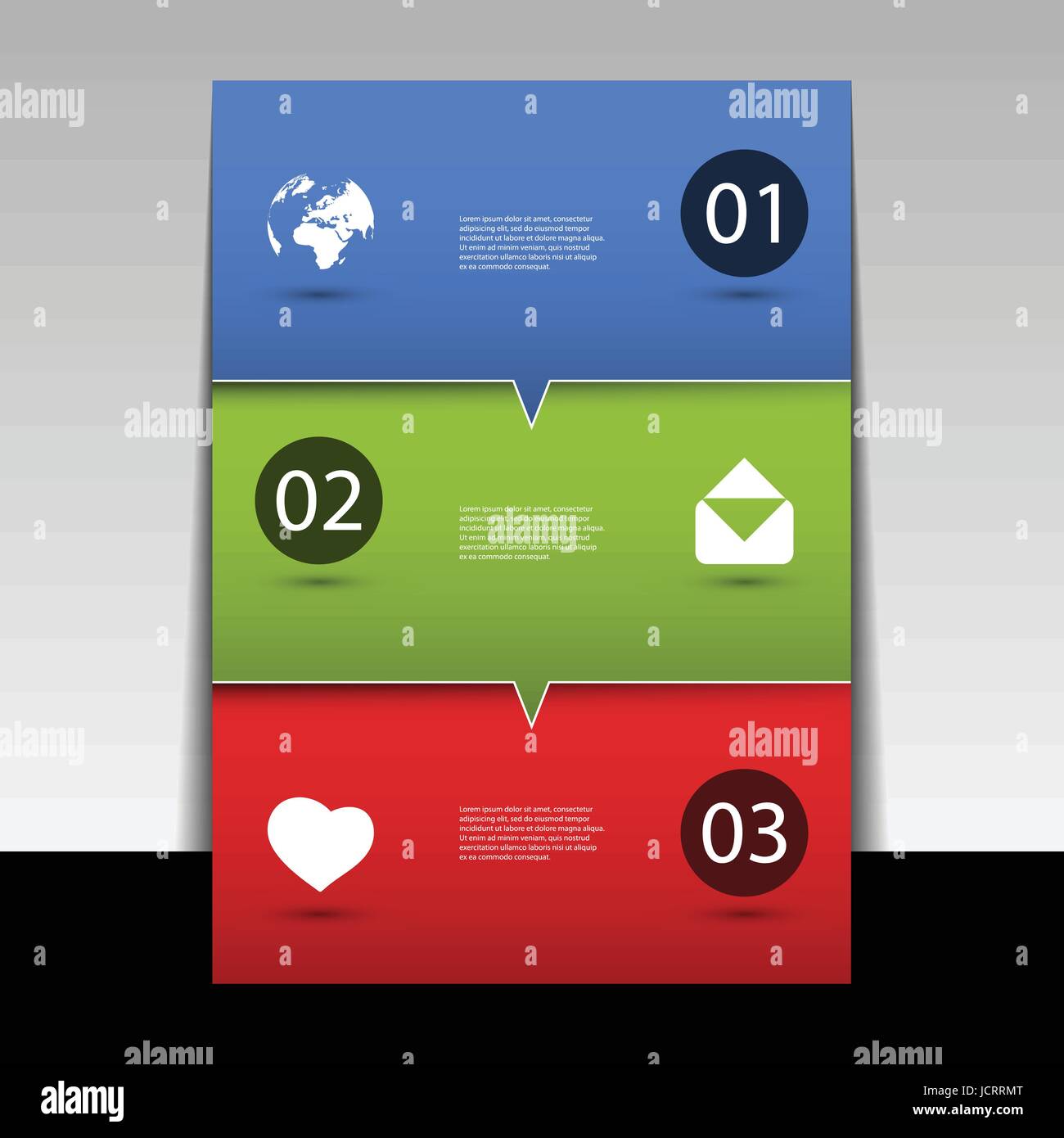 Colorful Numbered Infographics Card, Flyer or Cover Design Template ...