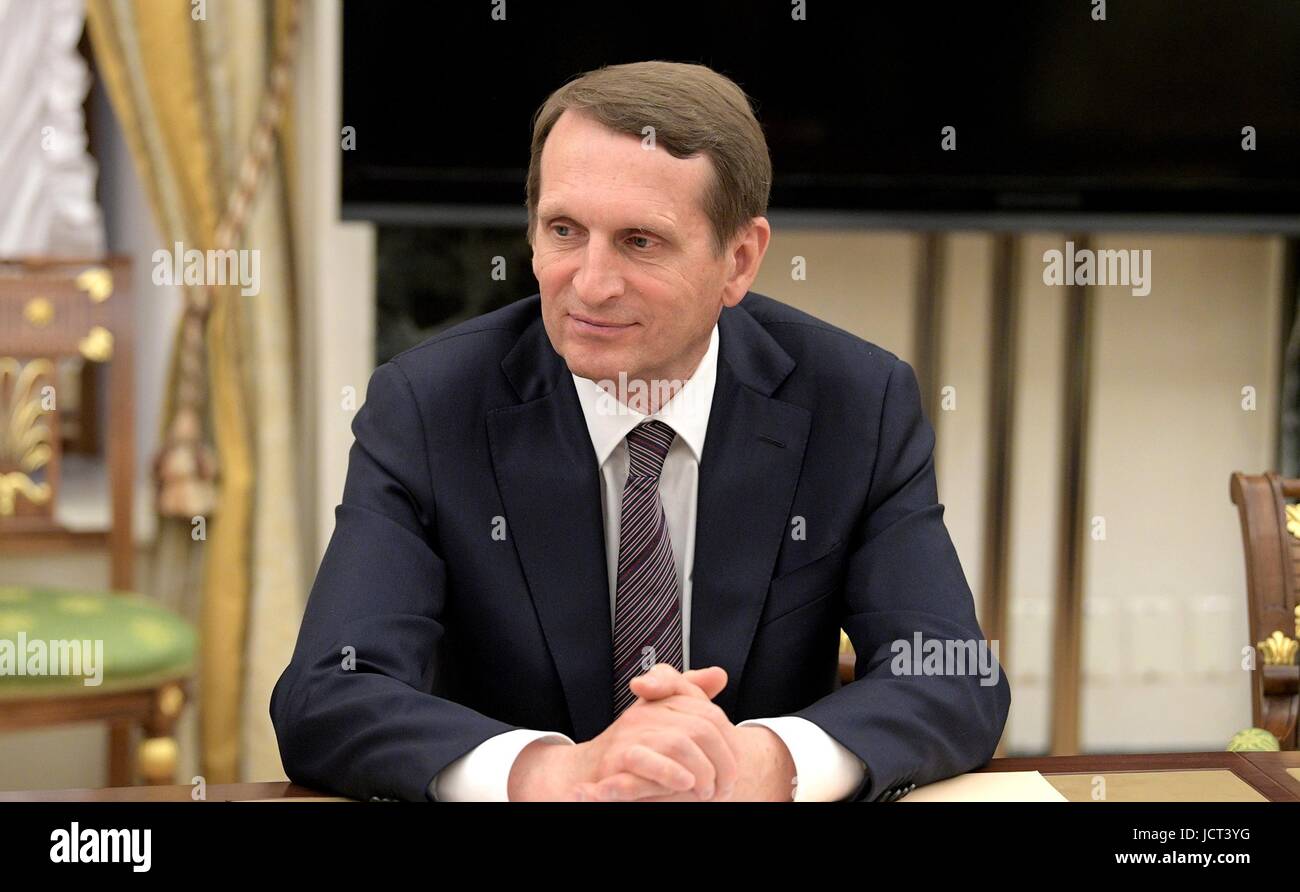 Director of the Russian Foreign Intelligence Service Sergei Naryshkin ...