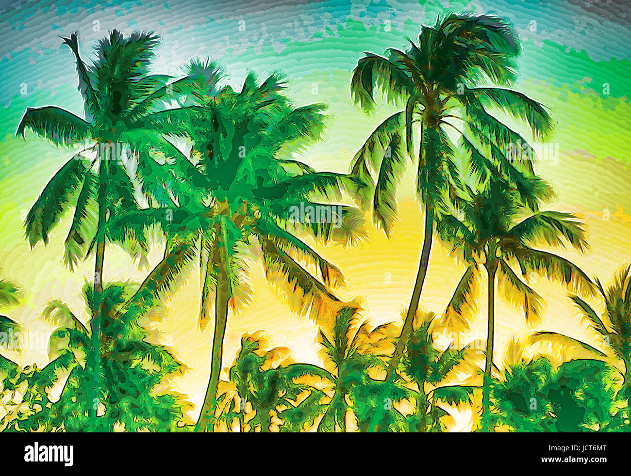 Paintings of palm trees hi-res stock photography and images - Alamy