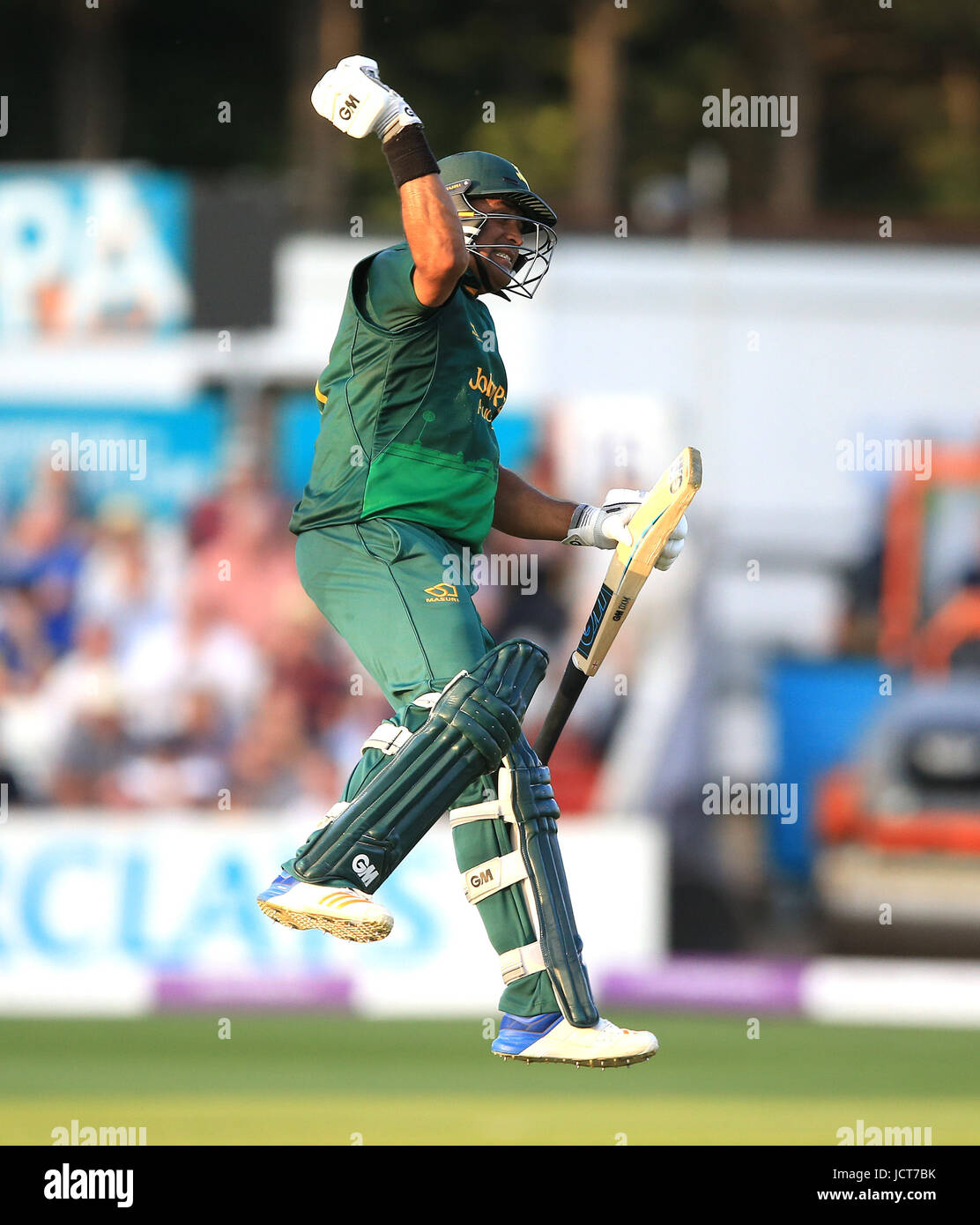 Nottinghamshire's Samit Patel reaches his century during the Royal ...