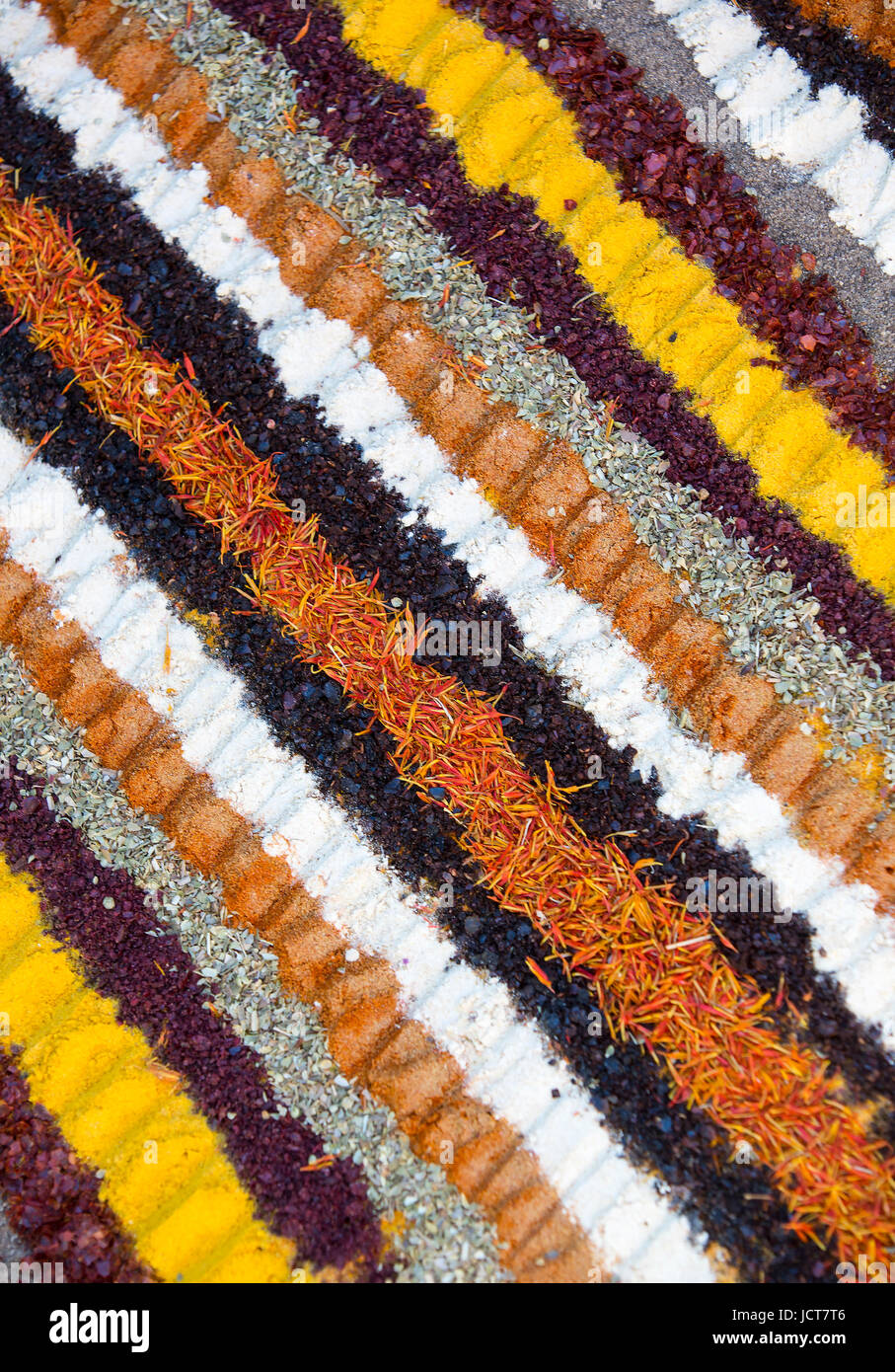 Background salt pepper saffron spices dried tomatoes Stock Photo - Alamy