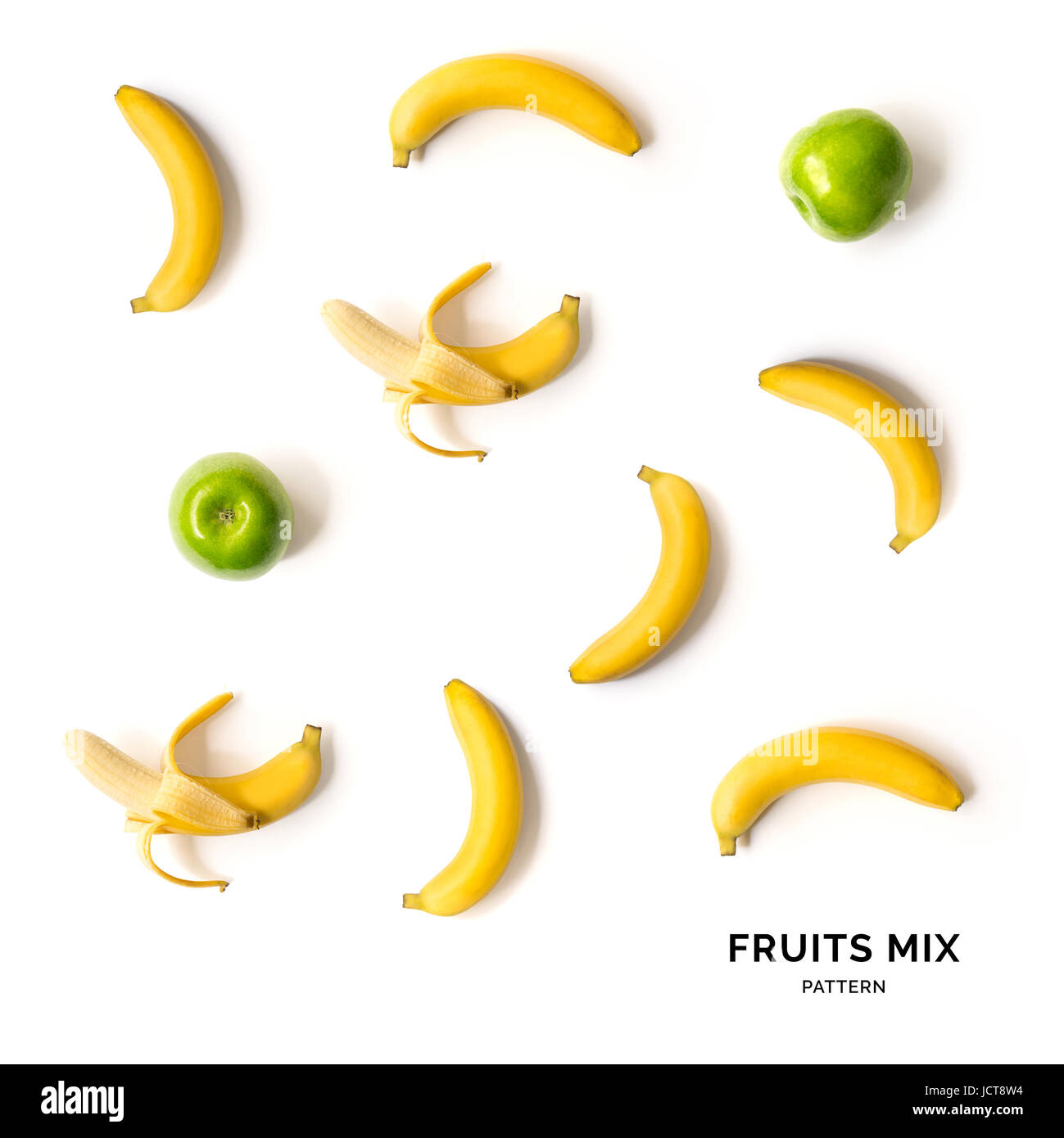 Seamless pattern with fruits. Tropical abstract background. Banana and ...