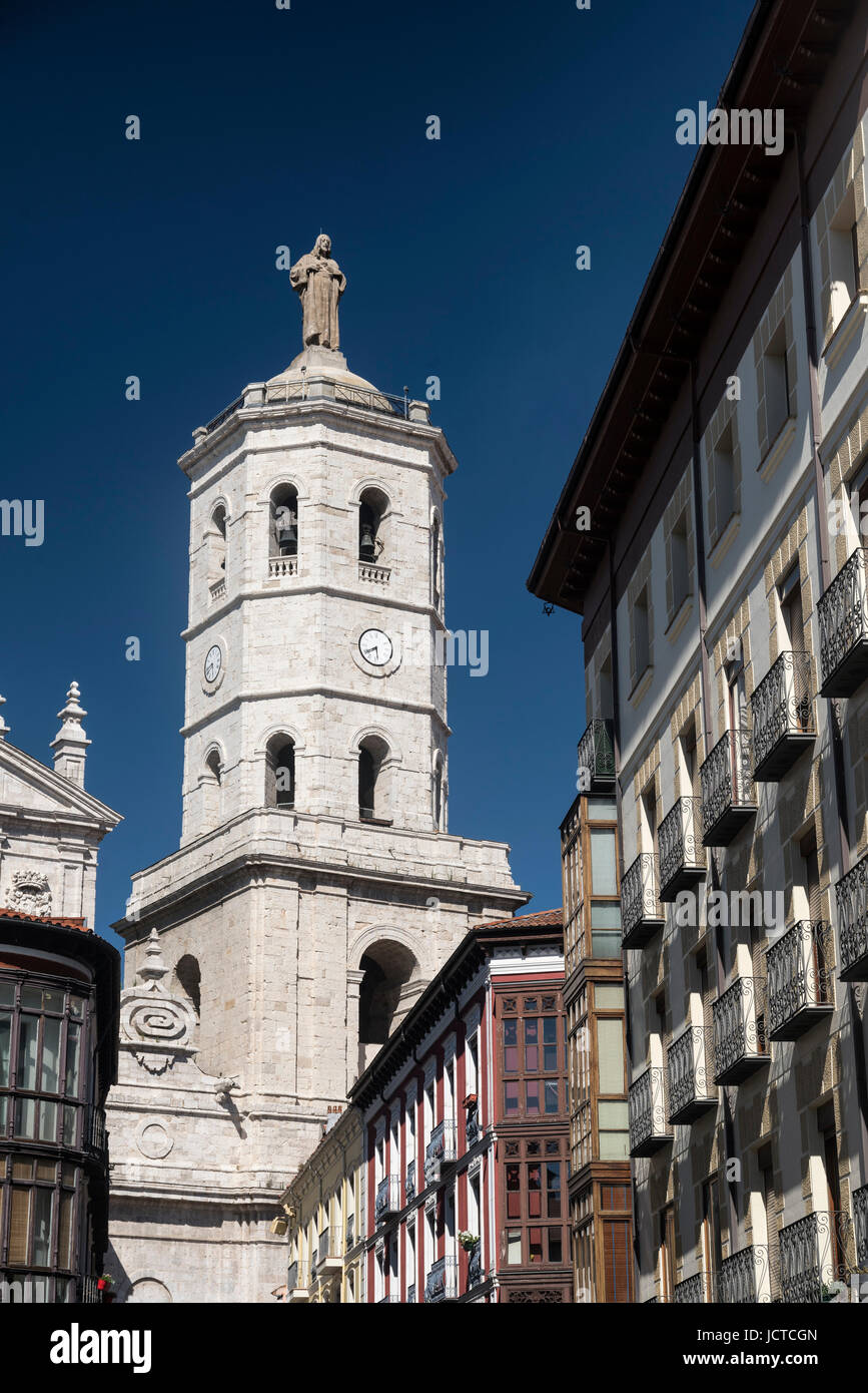 Valladolid (Castilla y Leon, Spain): historic buildings with typical ...