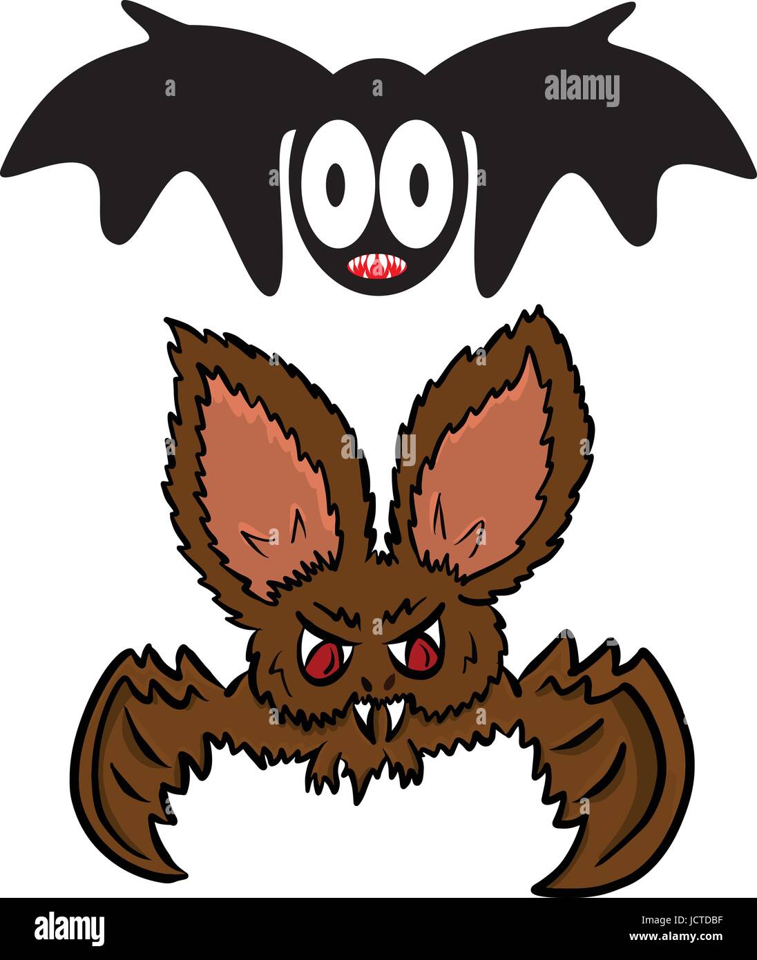 Two Illustrated Halloween Vampire Bat Vectors Stock Vector Image & Art ...