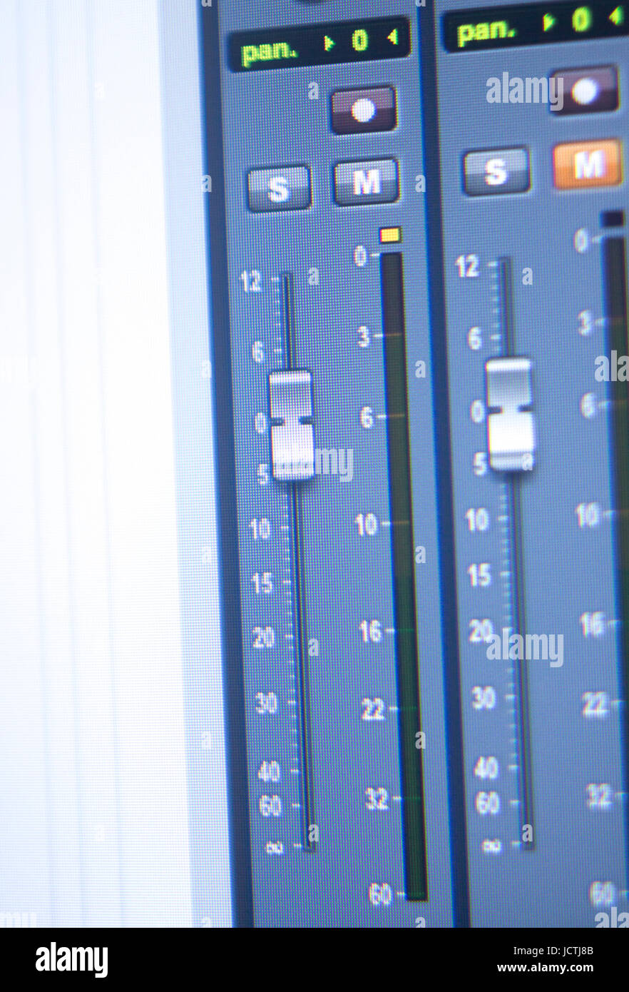 Recording audio, music, vocal and voiceover studio digital mixing desk ...