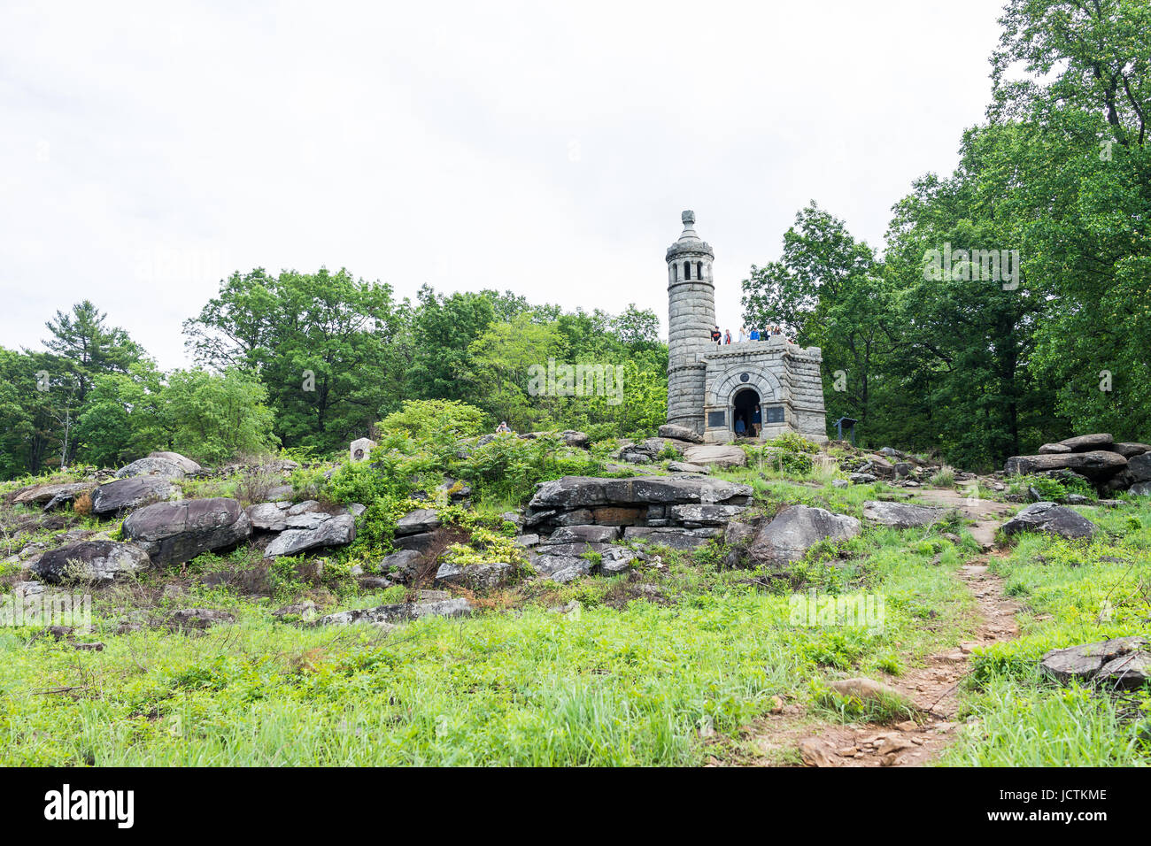 Gettysburg, USA - May 24, 2017: Little Round Top New York Monument in ...