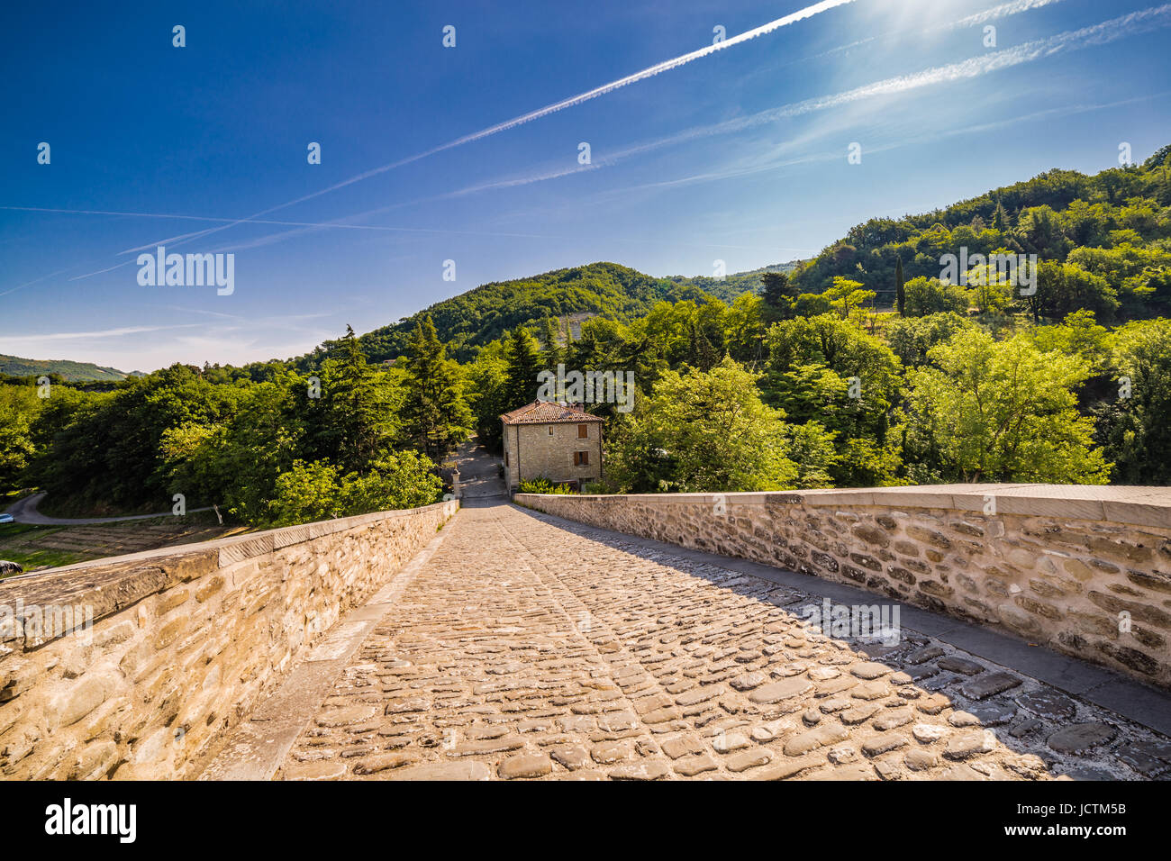 steep ramp of Renaissance single-span bridge near Bologna Stock Photo ...