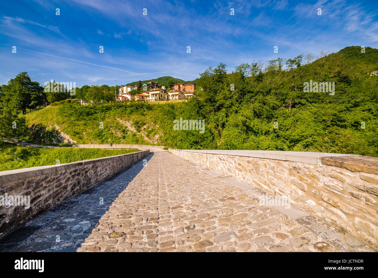 steep ramp of Renaissance single-span bridge near Bologna Stock Photo ...