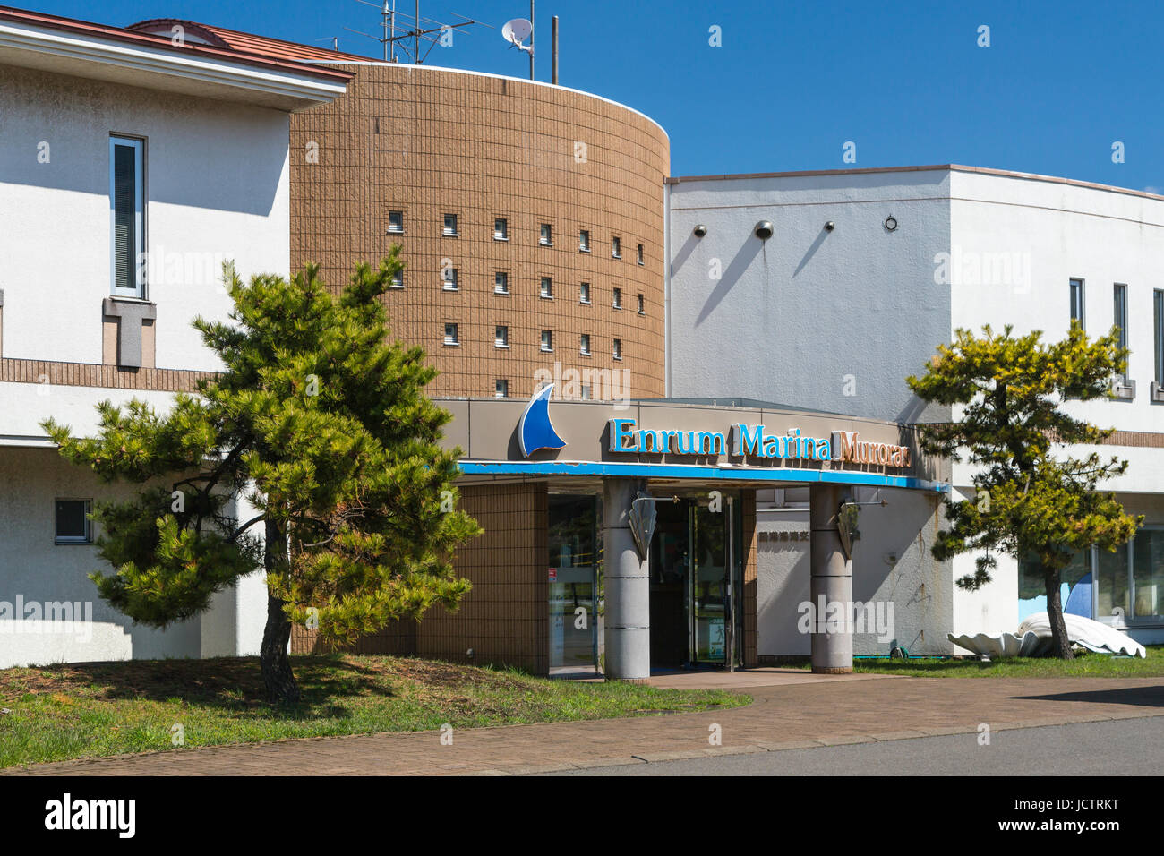 The Enrum Marina building in Muroran, Hokkaido Prefecture, Japan Stock ...