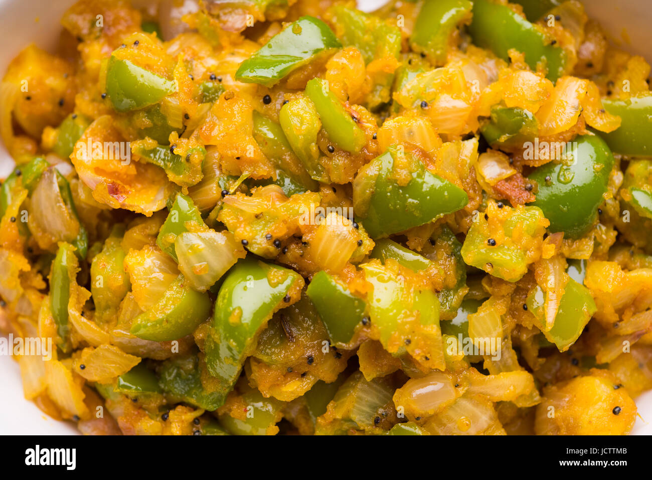 shimla mirch sabji or simla mirch sabzi or spicy capsicum indian food ...