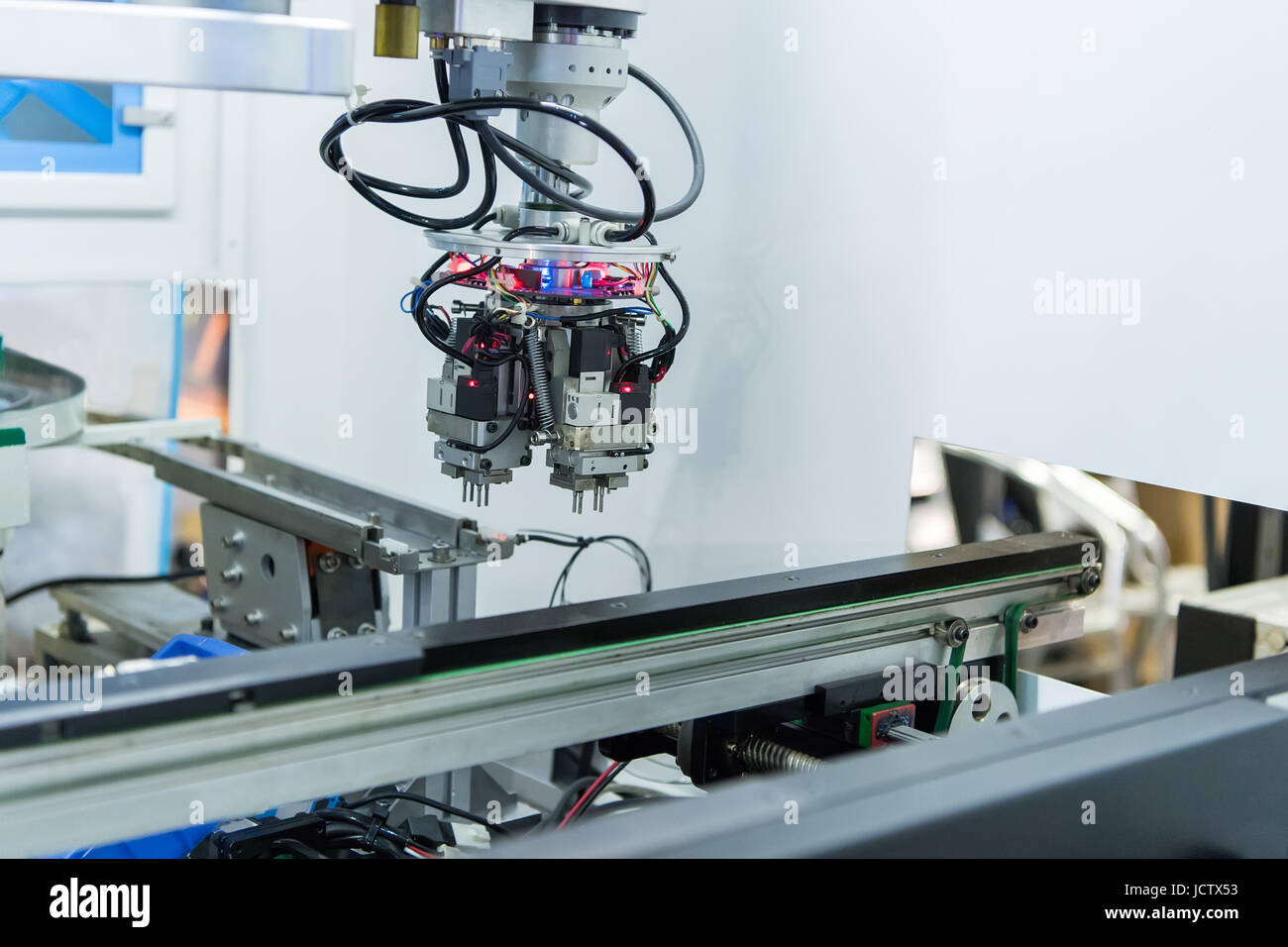 Industrial robot with conveyor in manufacture factory,Smart factory ...