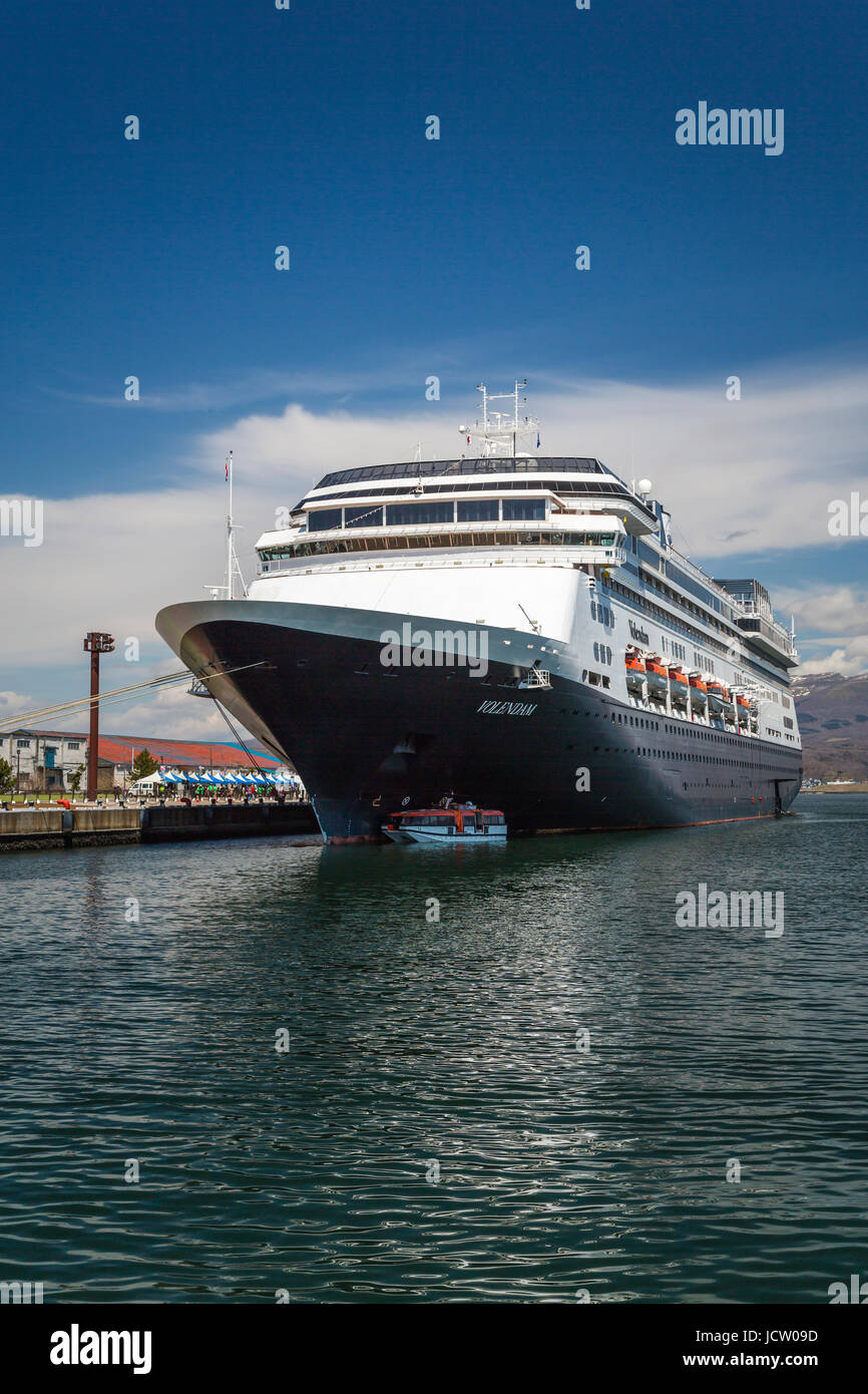 The Holland America Lines cruise ship Volendam docked at the port of ...