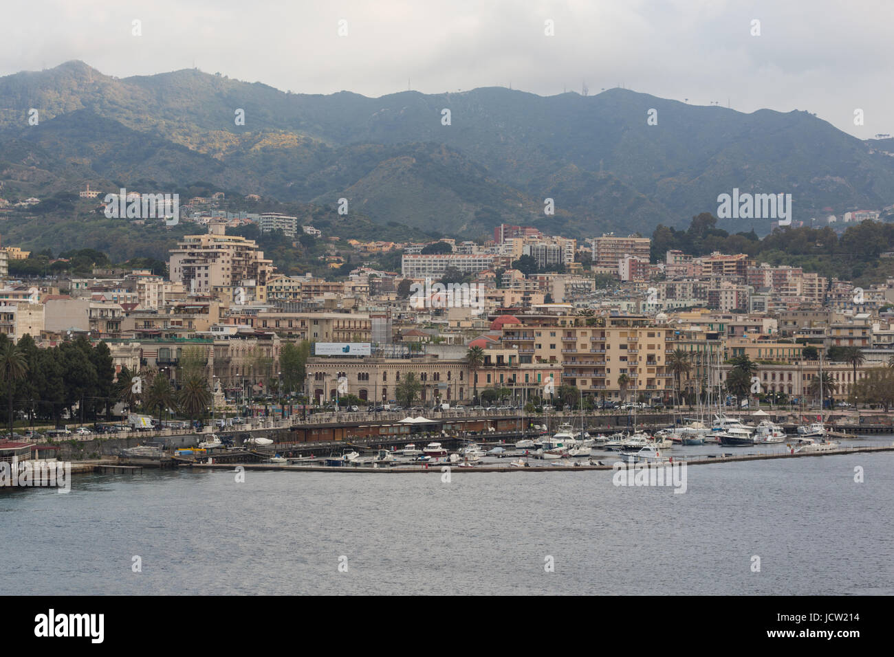 View of the city and seafront near the harbour and port of the City of ...