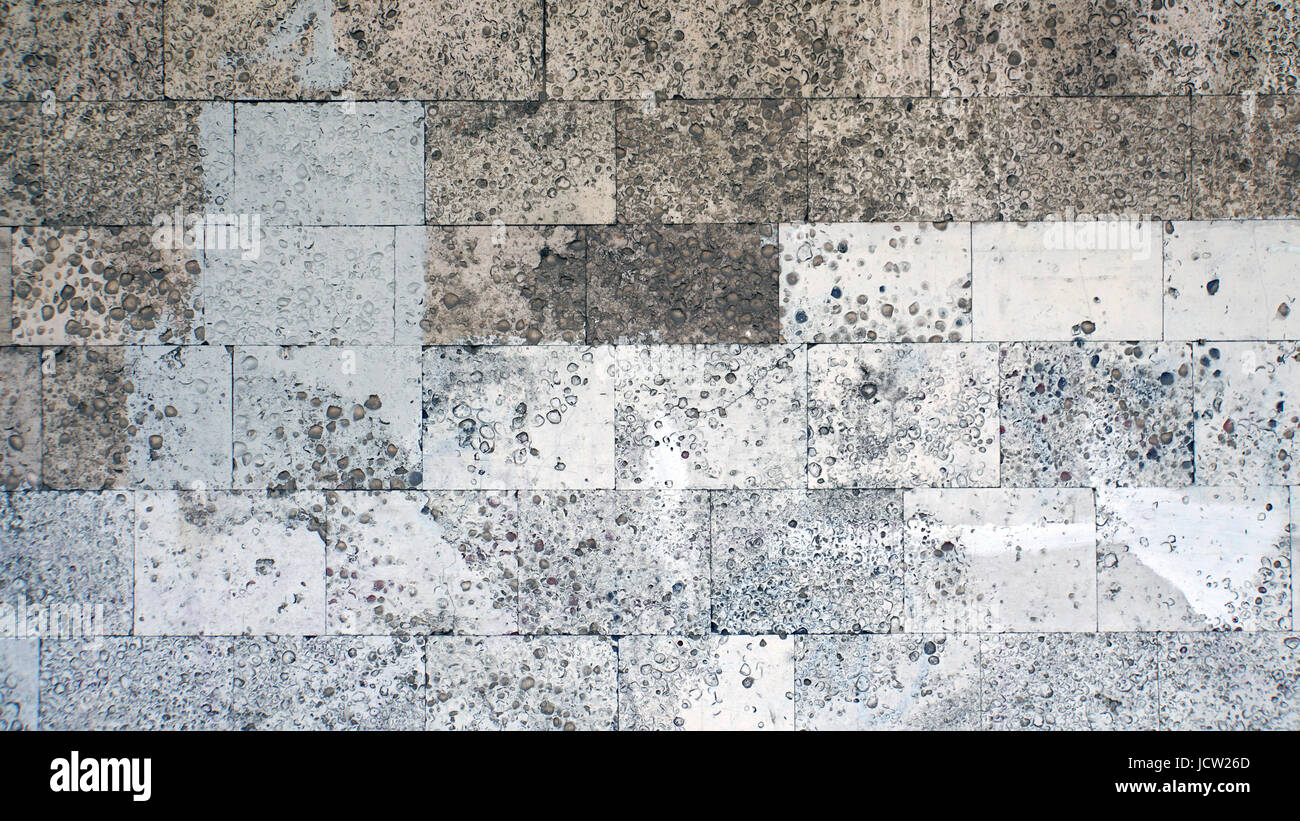 Fossiliferous limestone. Brick wall. Background and textures ...