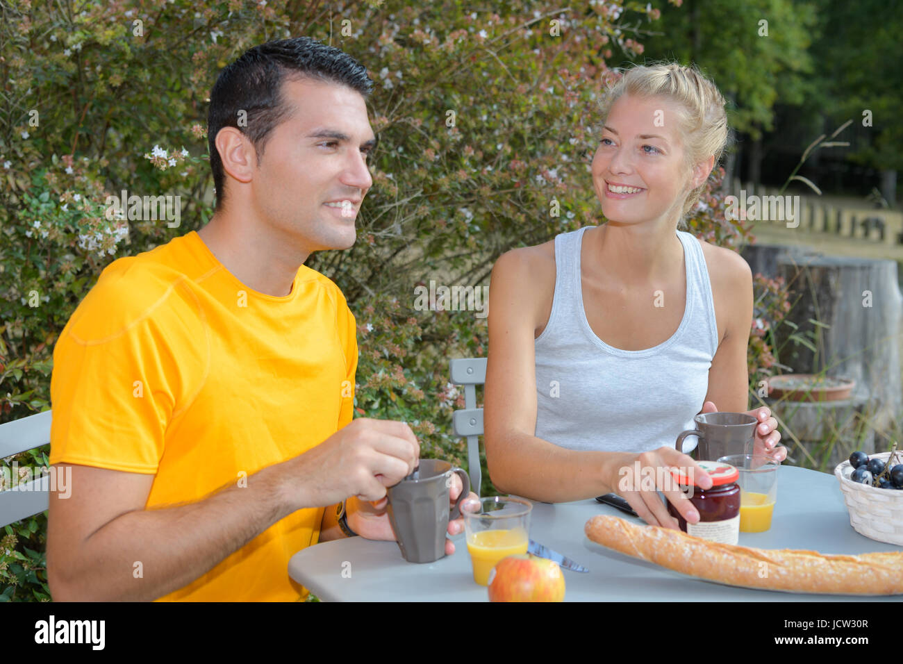 Indian couple having coffee hi-res stock photography and images - Alamy