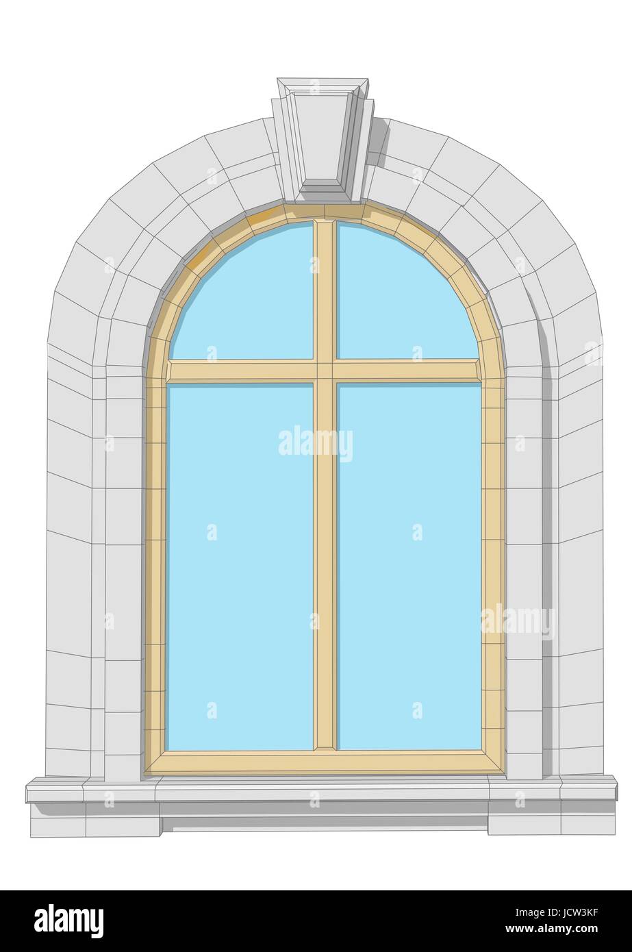 Arched window, isolated on a white background Stock Vector Image & Art ...