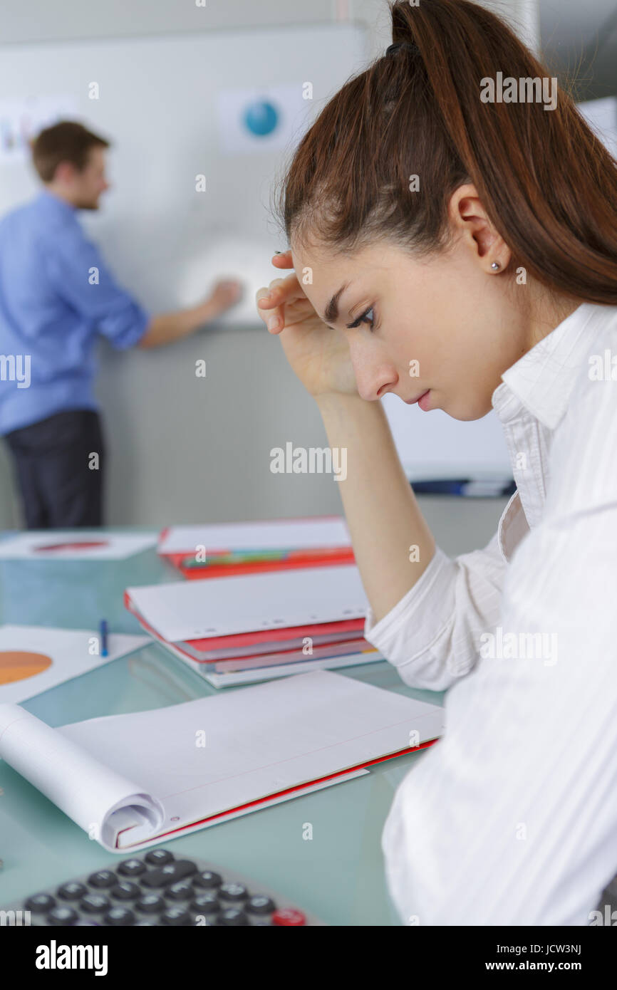 female student sitting by the desk at math class Stock Photo - Alamy