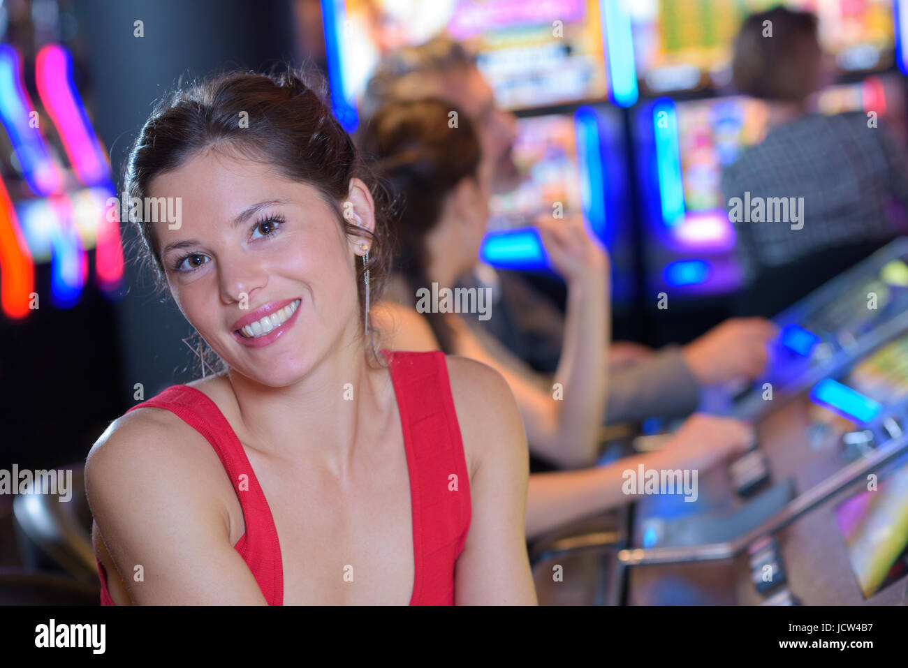 Slot machine gamble girl hi-res stock photography and images - Alamy