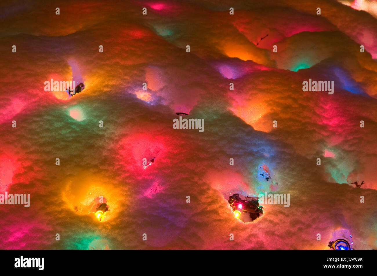 Christmas lights in snow Stock Photo - Alamy