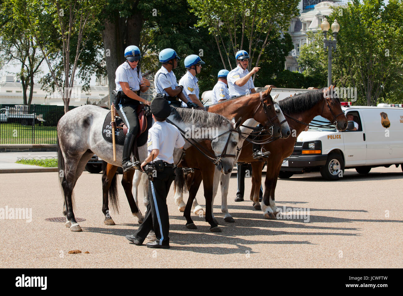 US Park Police Mounted unit at a protest event - Washington, DC USA ...