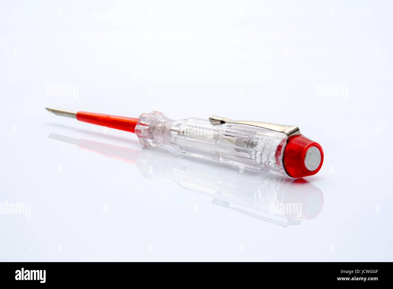 electrical tester screwdriver isolated on white background.Industry ...