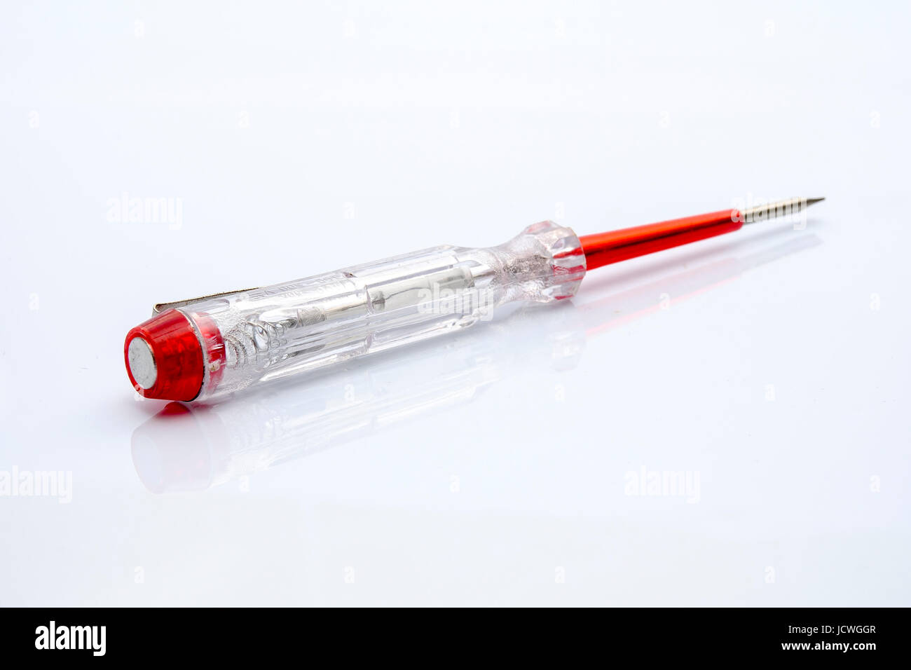 electrical tester screwdriver isolated on white background.Industry ...