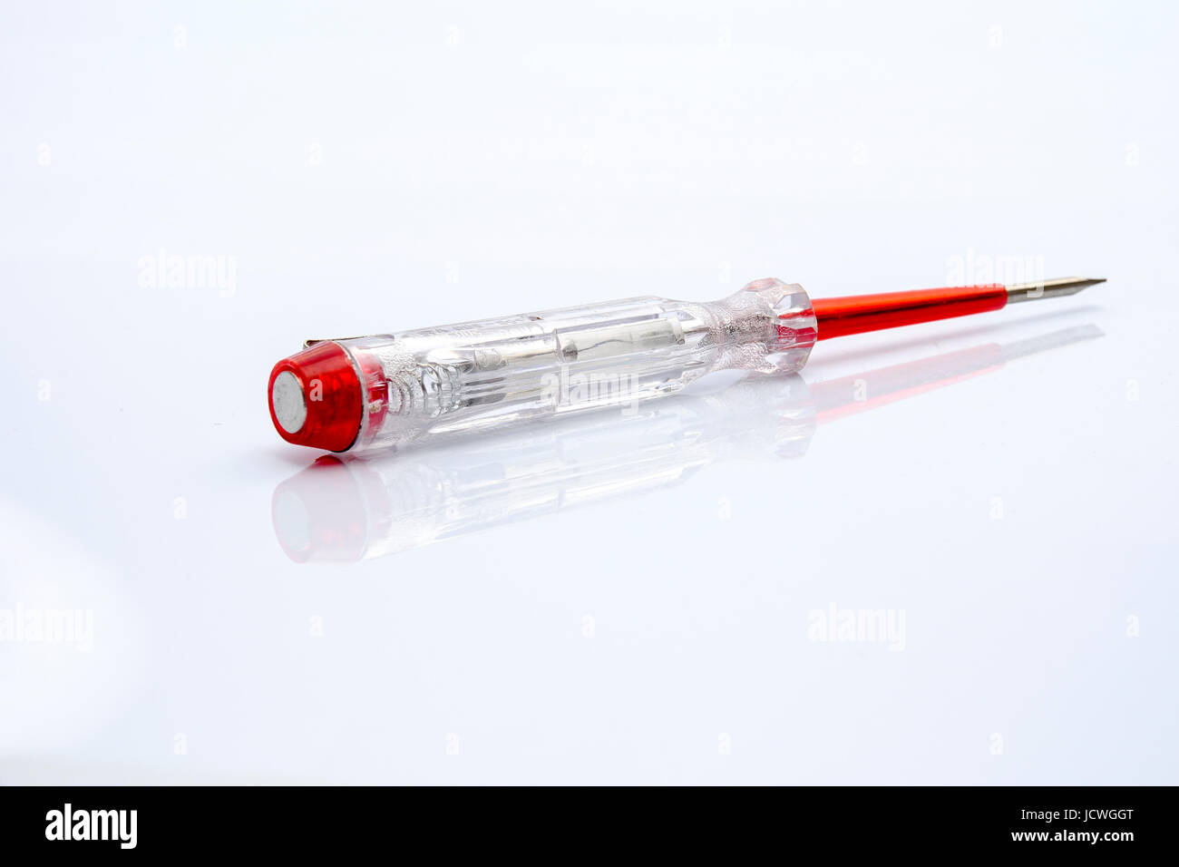 electrical tester screwdriver isolated on white background.Industry ...