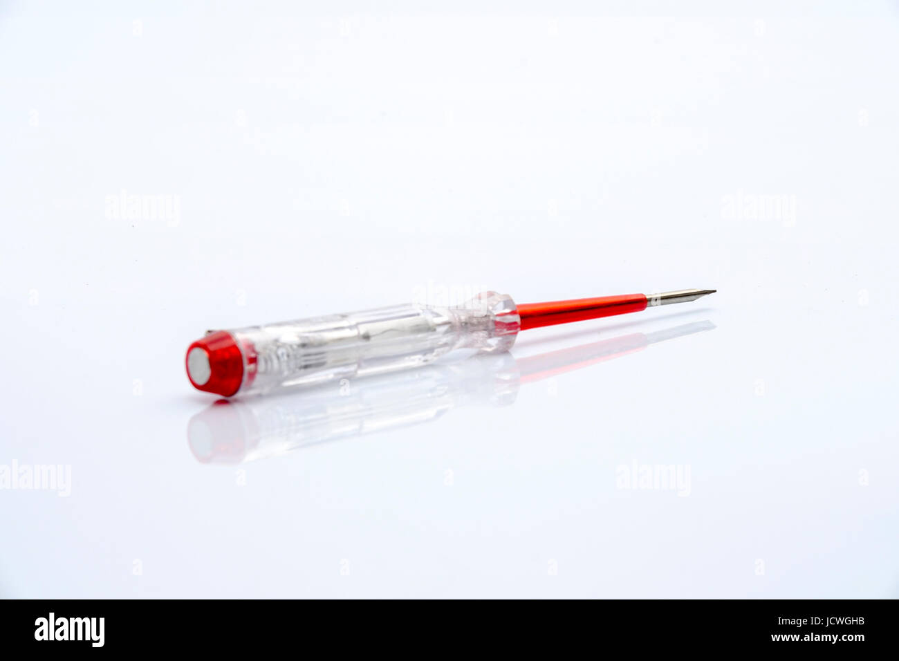 electrical tester screwdriver isolated on white background.Industry ...