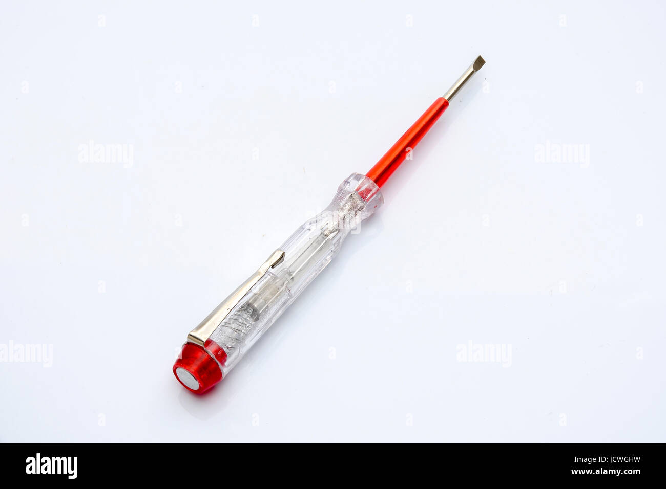 electrical tester screwdriver isolated on white background.Industry ...