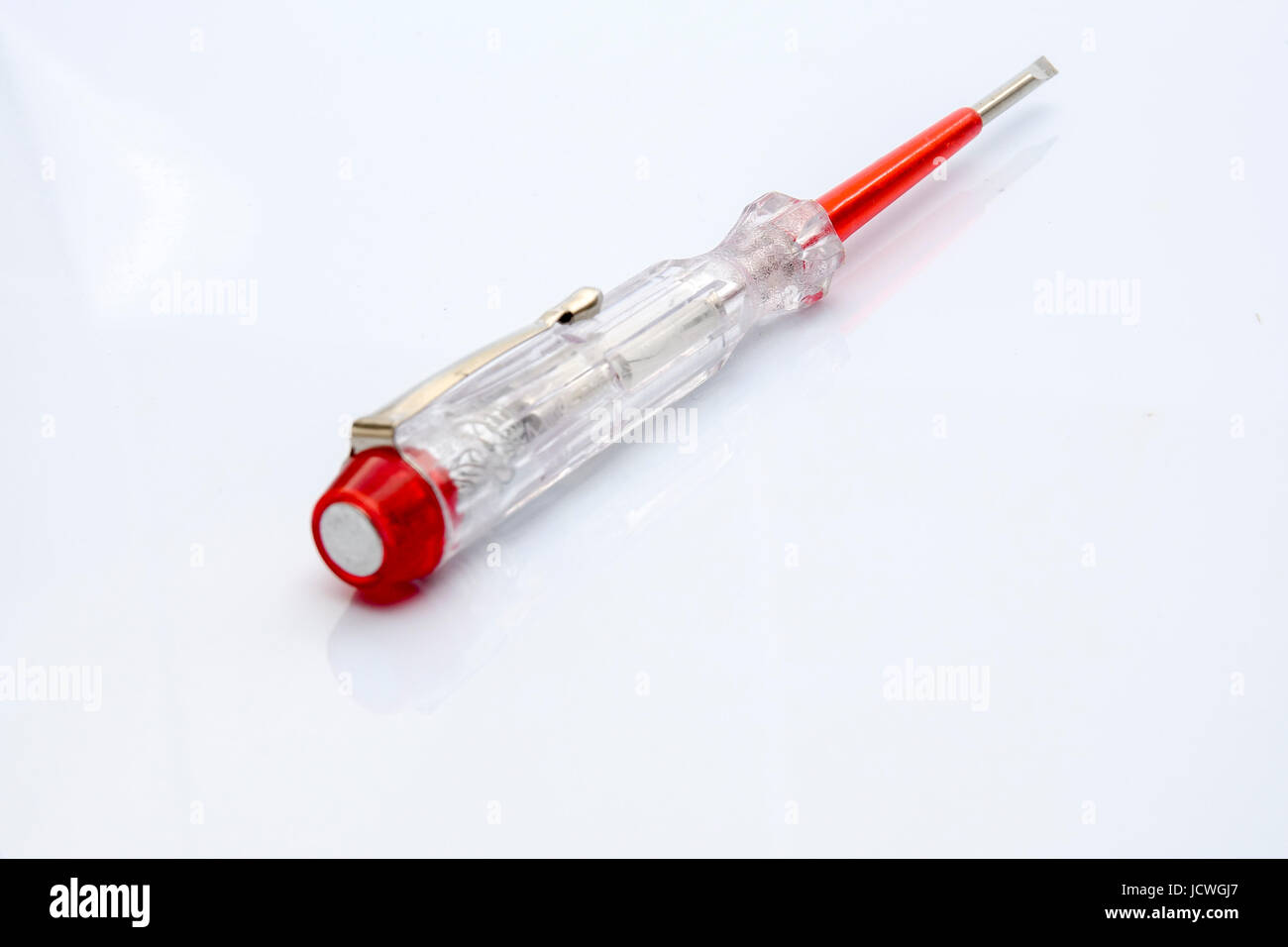 electrical tester screwdriver isolated on white background.Industry ...