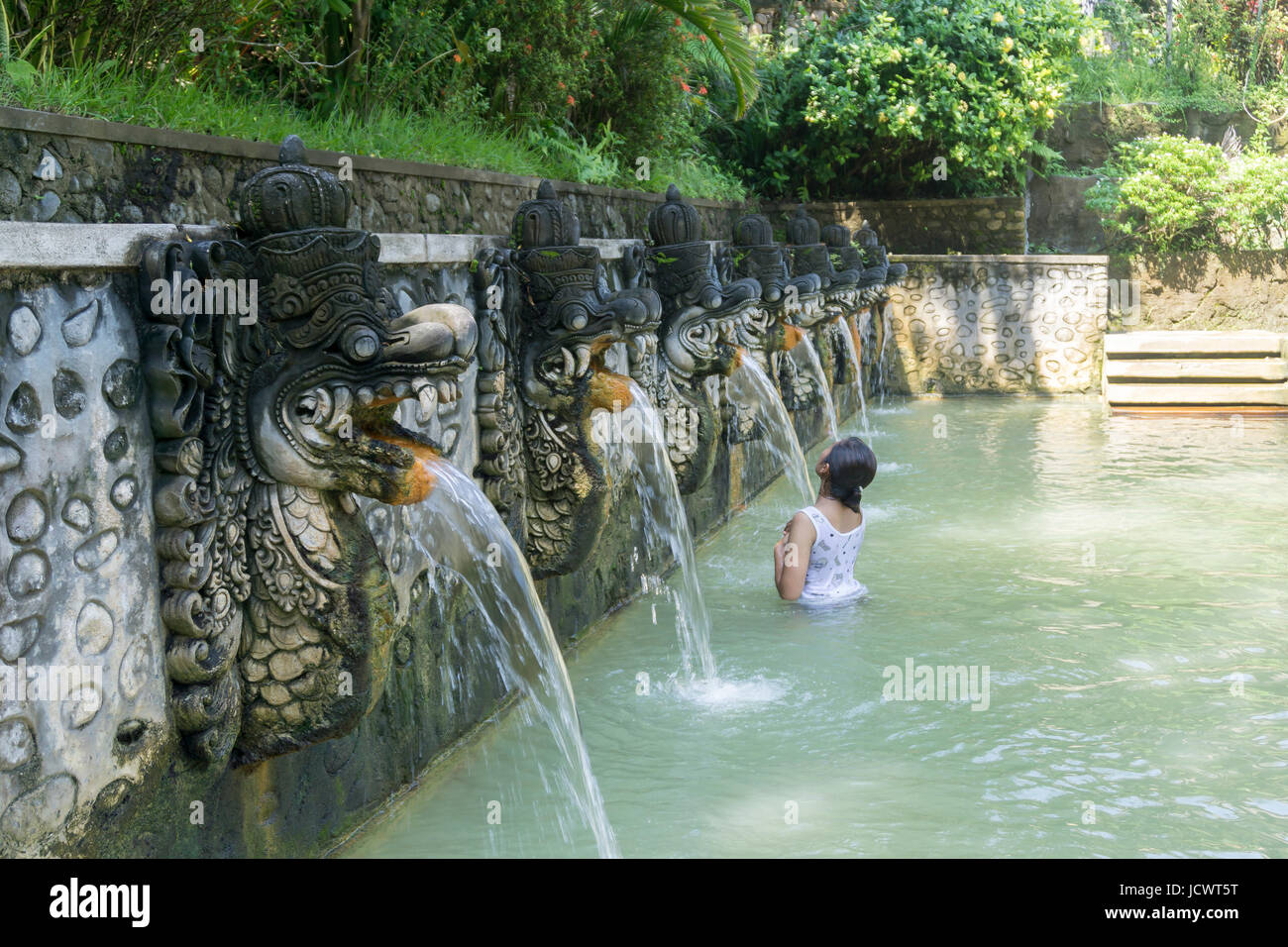 BALI, INDONESIA , CIRCA APRIL 2016. Hot spring Air Panas Banjar ...