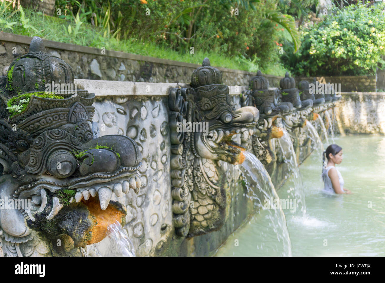 BALI, INDONESIA , CIRCA APRIL 2016. Hot spring Air Panas Banjar ...