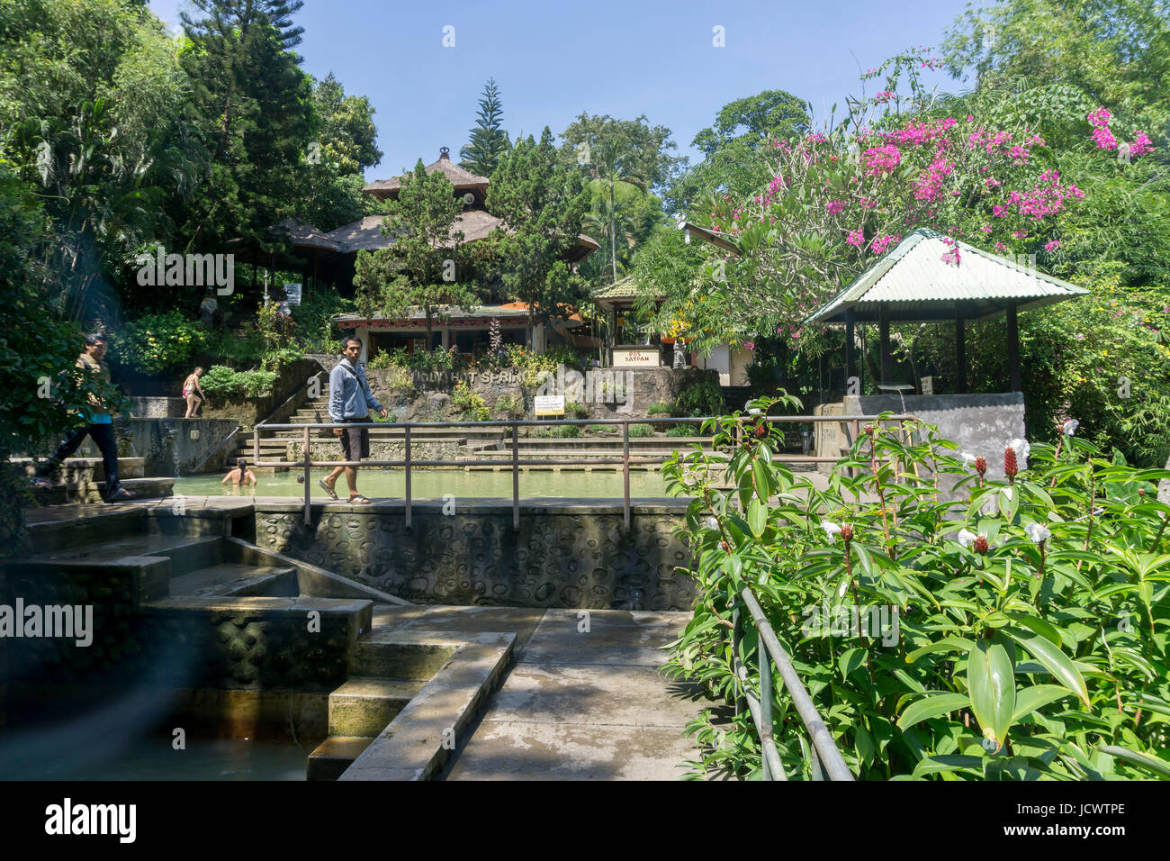 BALI, INDONESIA , CIRCA APRIL 2016. Hot spring Air Panas Banjar ...