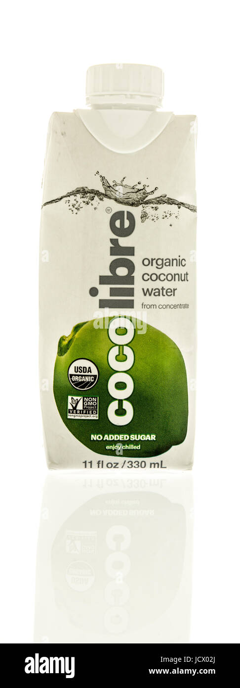 Winneconne, WI -13 June 2017: A bottle of Coco Libre organic coconut ...