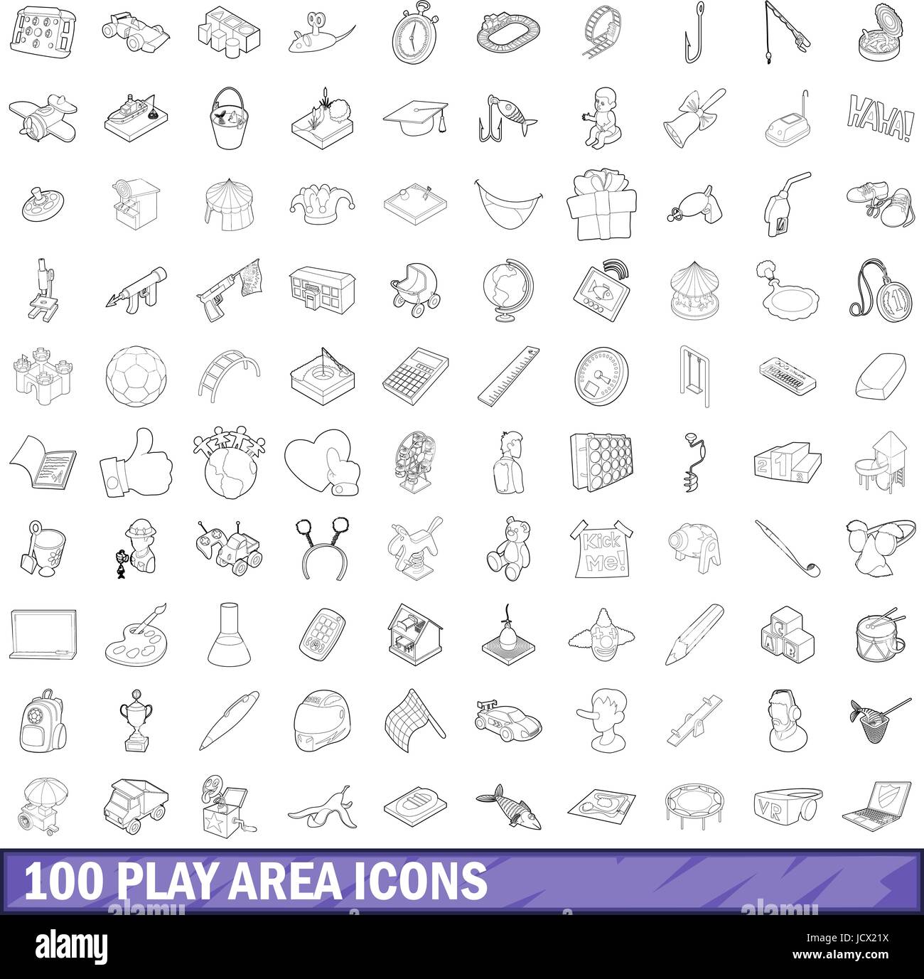 100 play area icons set, outline style Stock Vector Image & Art - Alamy