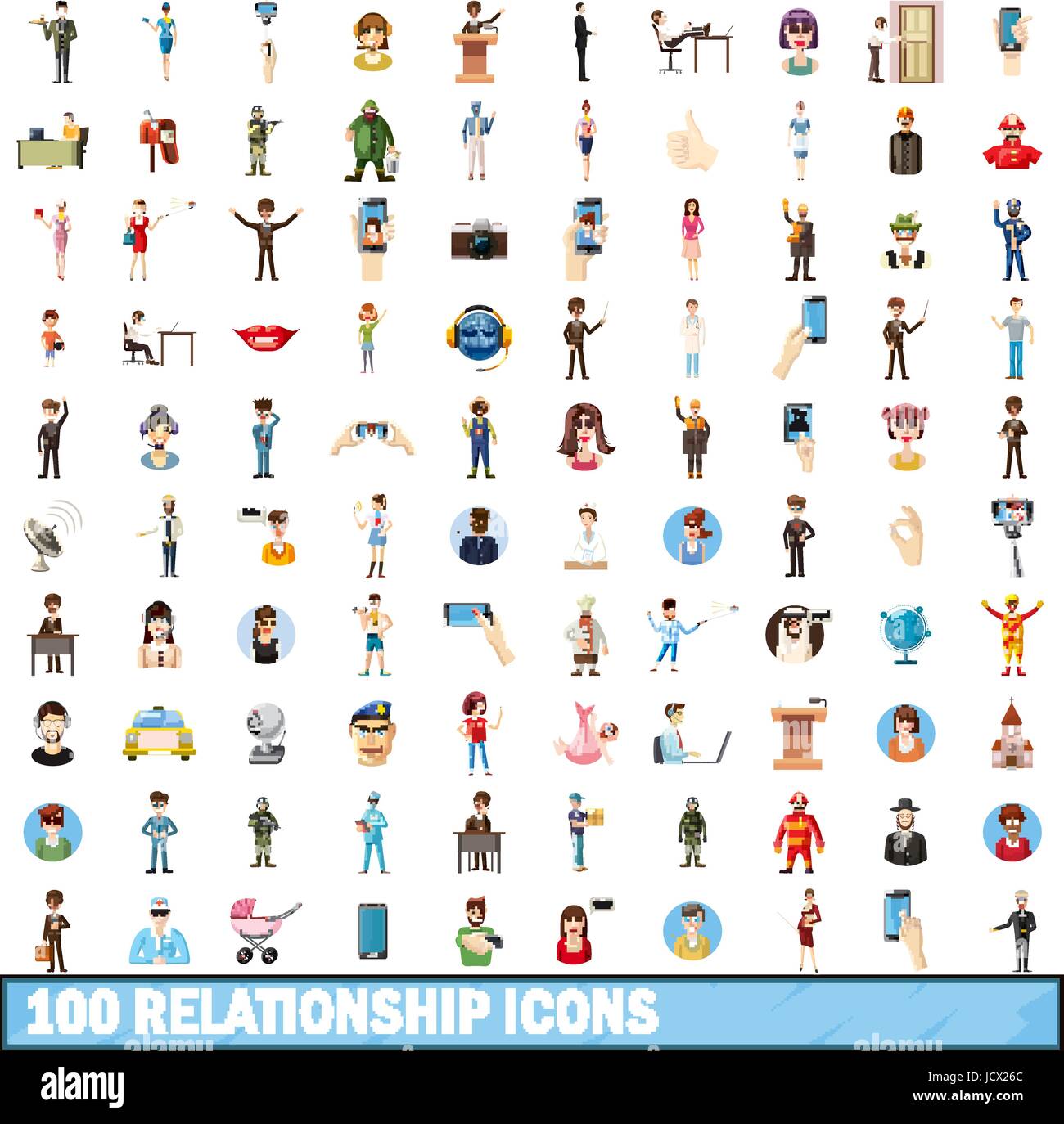 100 relationship icons set, cartoon style Stock Vector Image & Art - Alamy