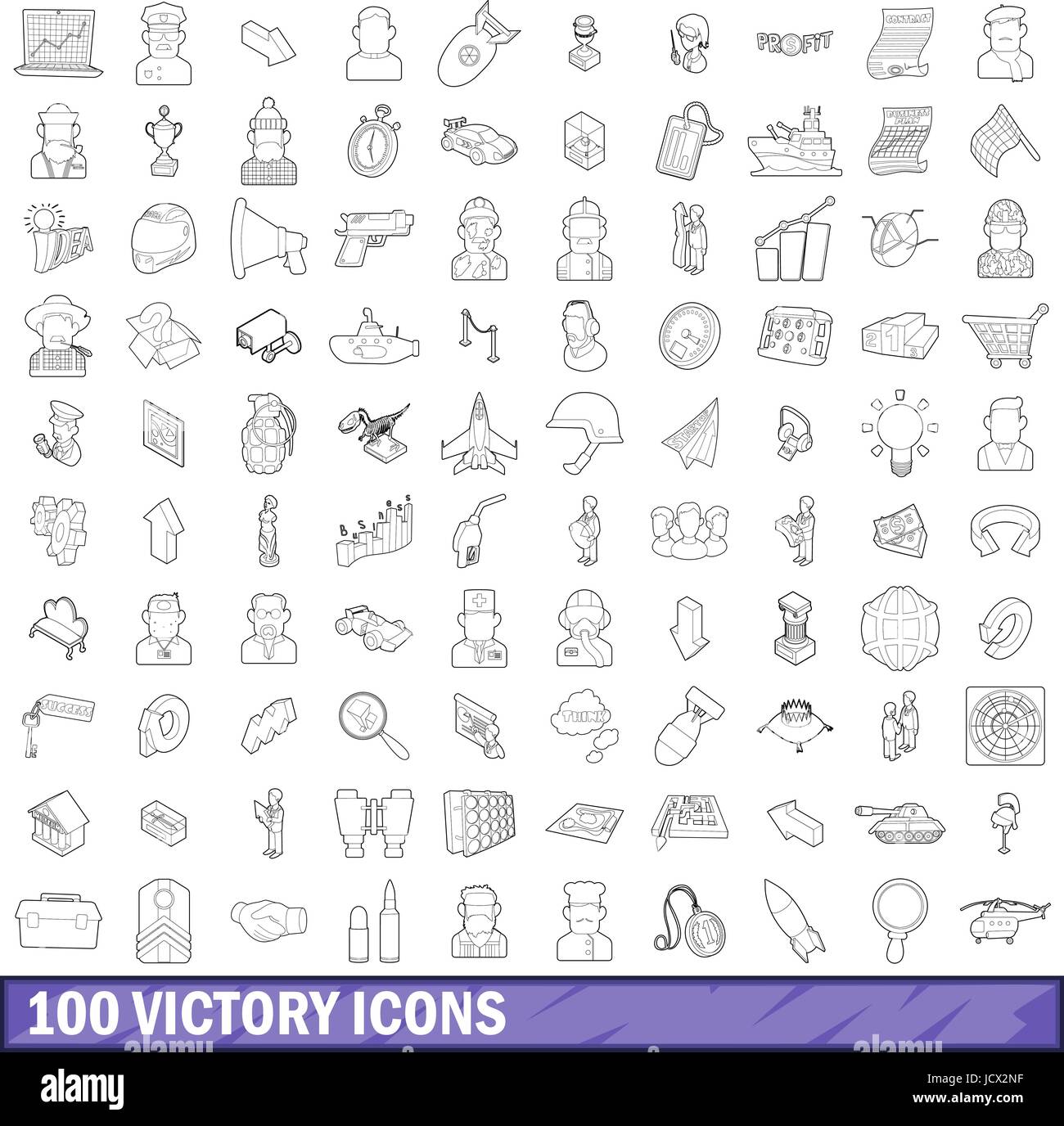 100 victory icons set, outline style Stock Vector Image & Art - Alamy