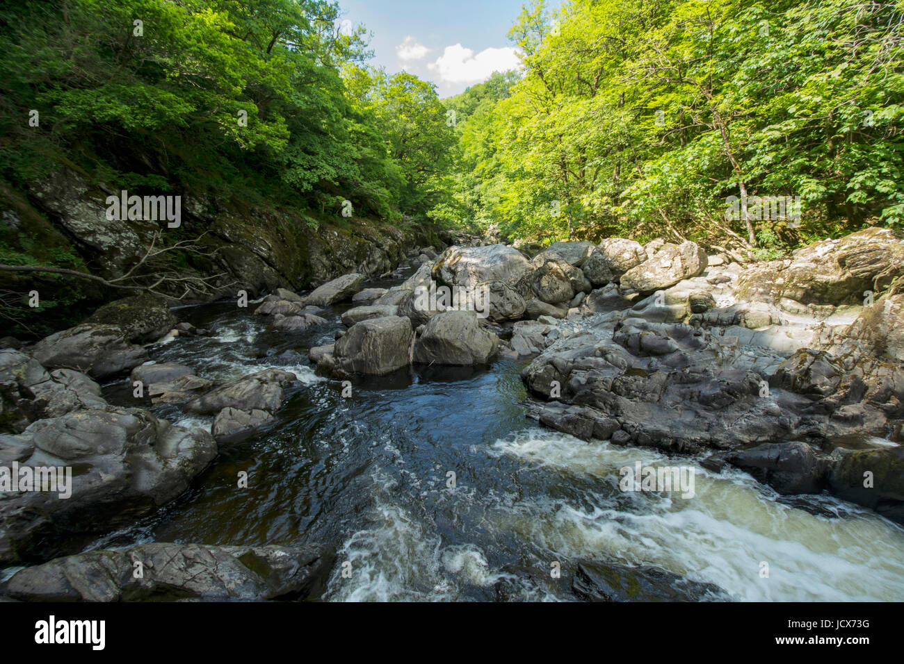 Afon Conwy - the river Conway near conway Falls, Betws y Coed in North ...